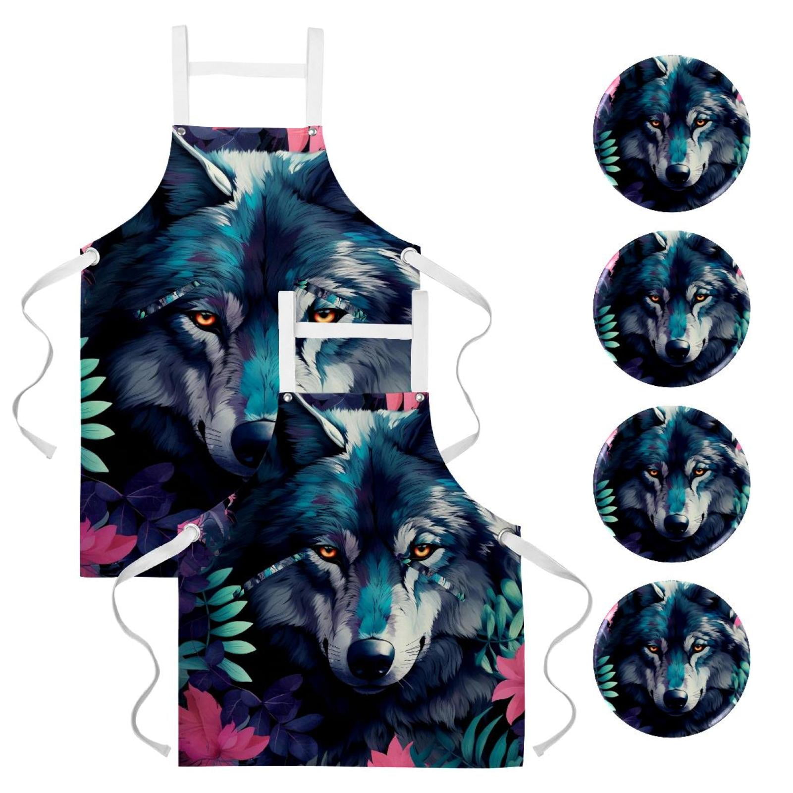 Wolf Waterproof 2 Pack Button Kit with Pockets and Badge Set, Apron ...