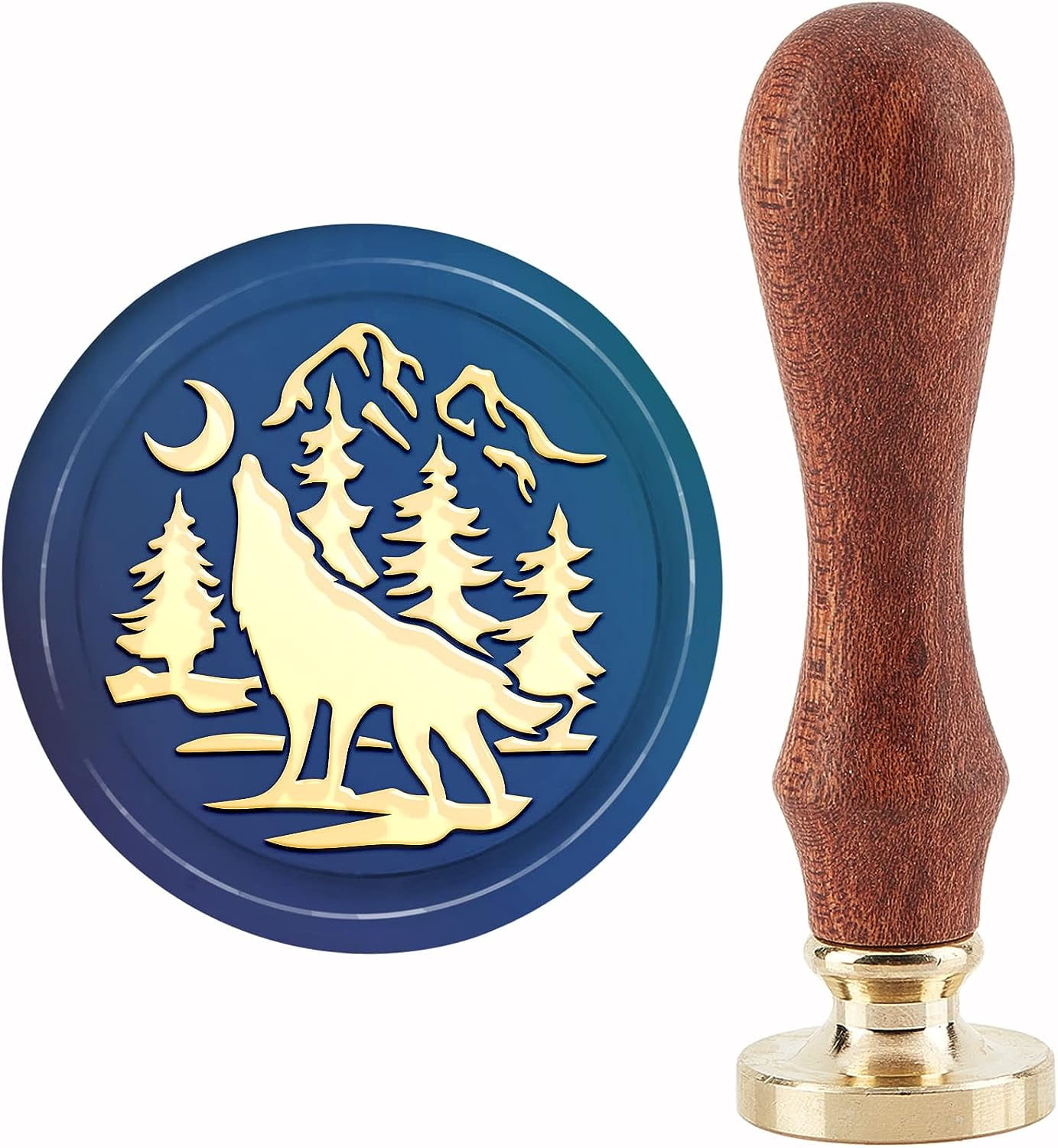Wolf Wax Seal Stamp Tree Vintage Sealing Wax Stamps Moon 30mm Retro ...
