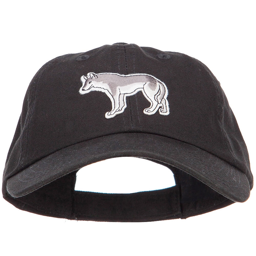 Wolf Wild Animal Patched Low Profile Cotton Cap - Black OSFM - Walmart.com