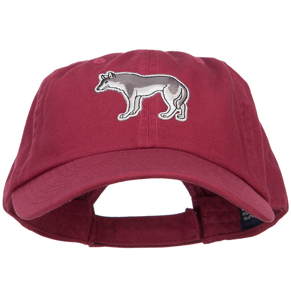 Wolf Wild Animal Patched Low Profile Cotton Cap - Wine OSFM - Walmart.com