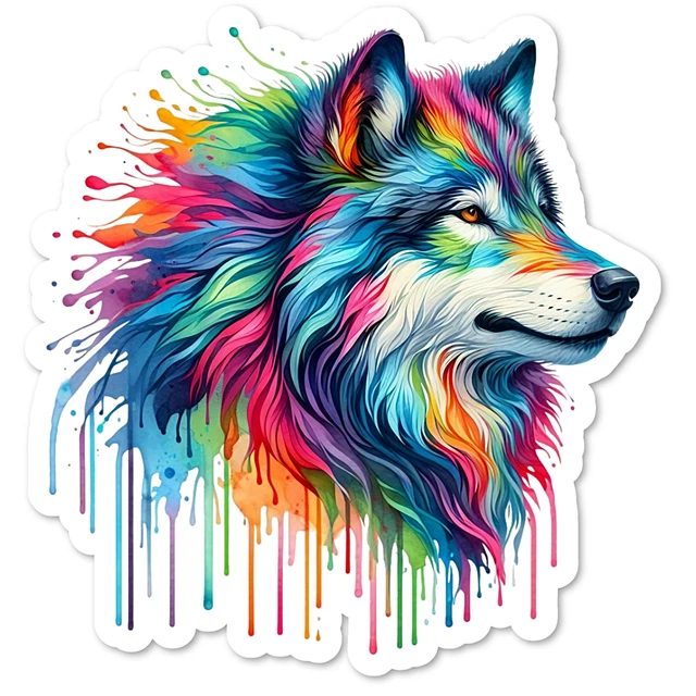 Wolf Wildlife Sticker, Wildlife, Water Resistant, Laptop, Water ...