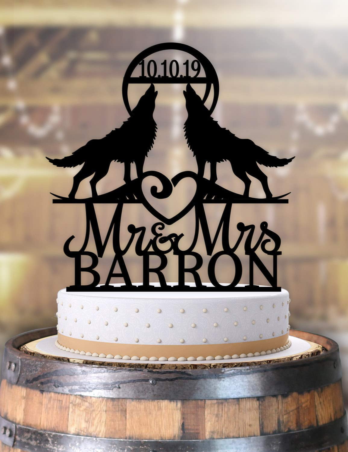 Wolf Wolves Couple Bride and Groom Wildlife Outdoor Wedding Cake Topper ...