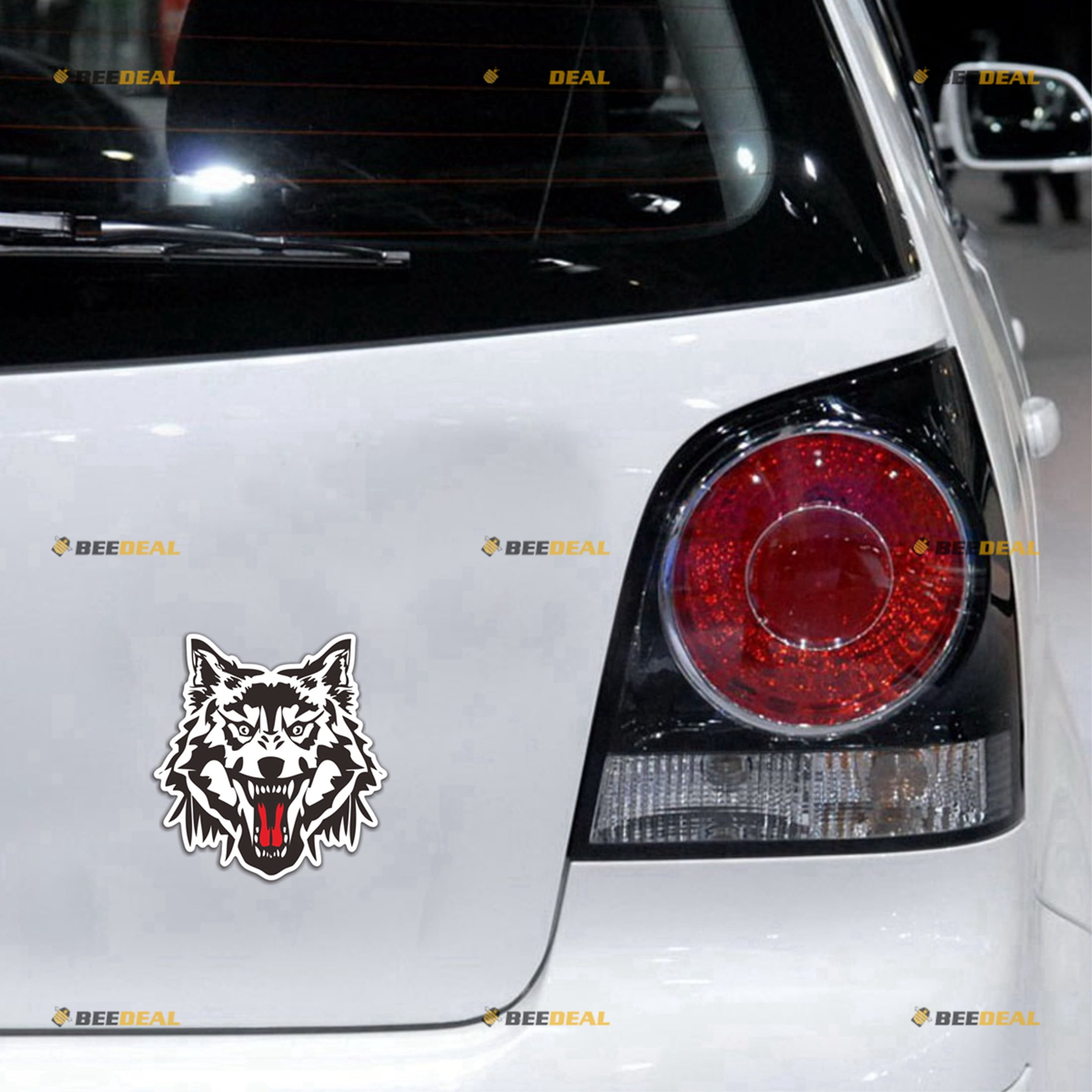 Wolf Wolves Head Car Magnet Magnetic Sticker Decal Red Tongue - 2 Pack ...