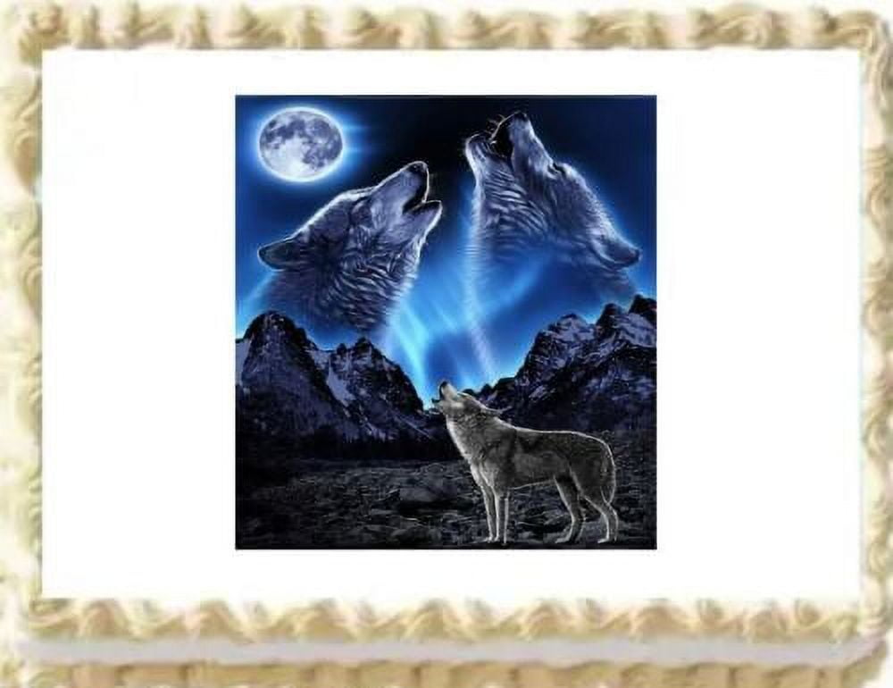 Wolf Wolves Howling Edible Cake Image Party Topper Decoration- 1/4 Sheet - Walmart.com