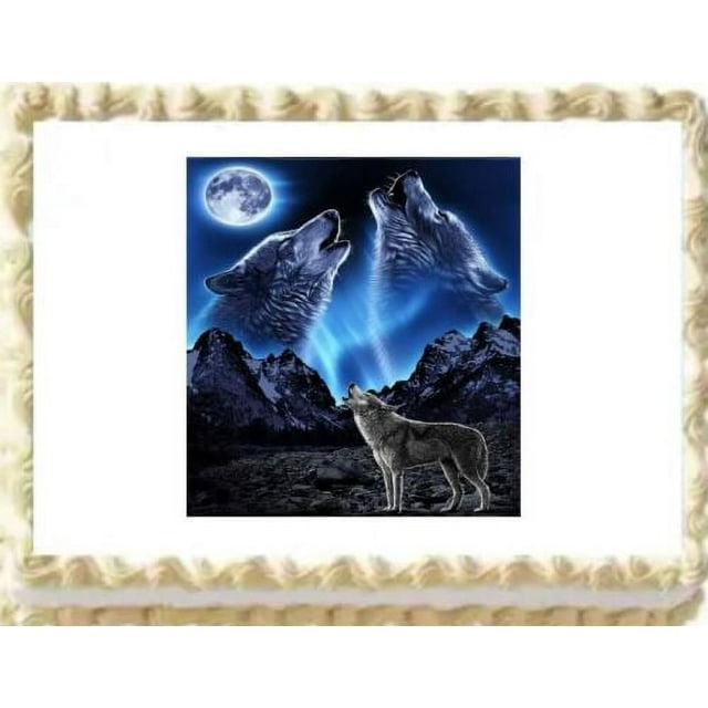 Wolf Wolves Howling Edible Cake Image Party Topper Decoration- 1/4 Sheet - Walmart.com