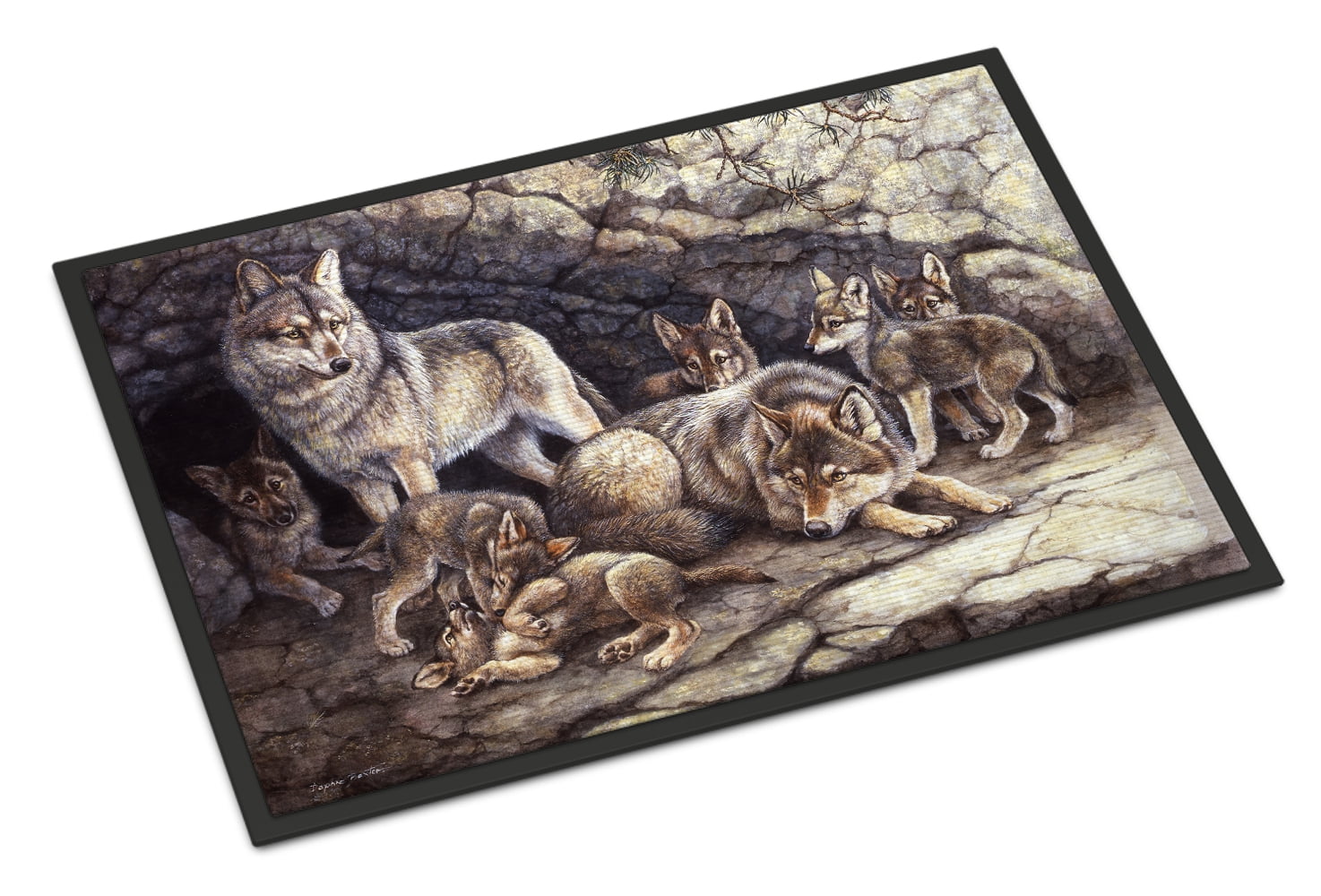 Wolf Wolves by the Den Doormat 18x27 - Walmart.com