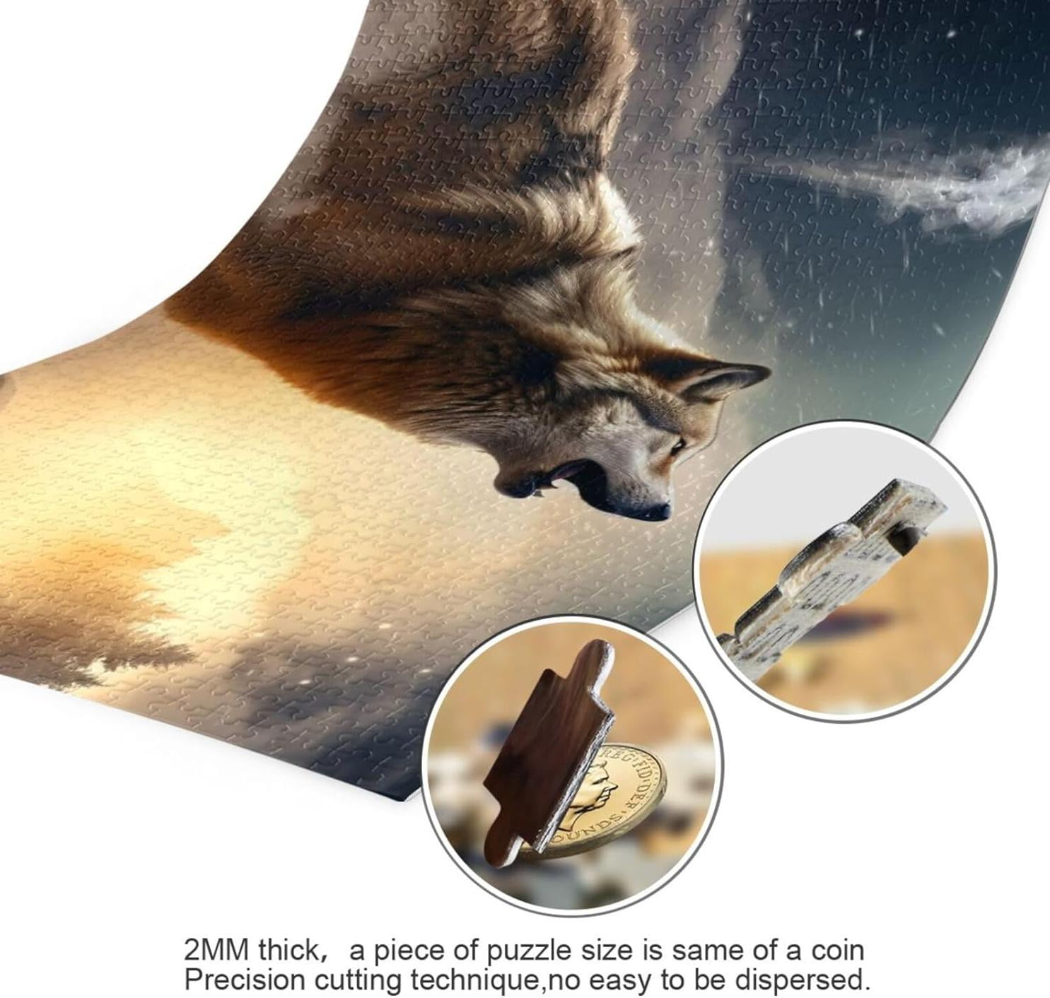 Wolf Wooden Jigsaw Puzzles, Intellectual Entertainment Educational ...