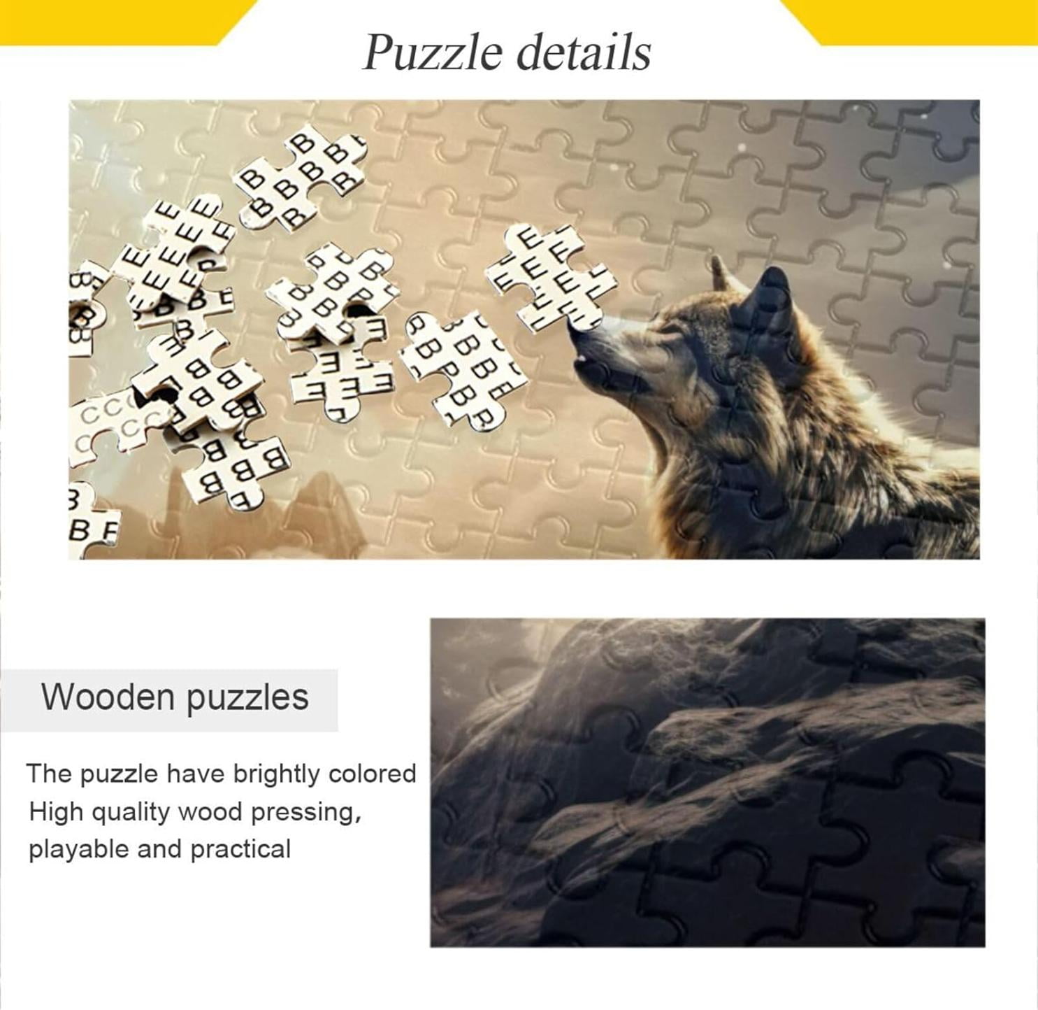 Wolf Wooden Jigsaw Puzzles, Intellectual Entertainment Educational ...