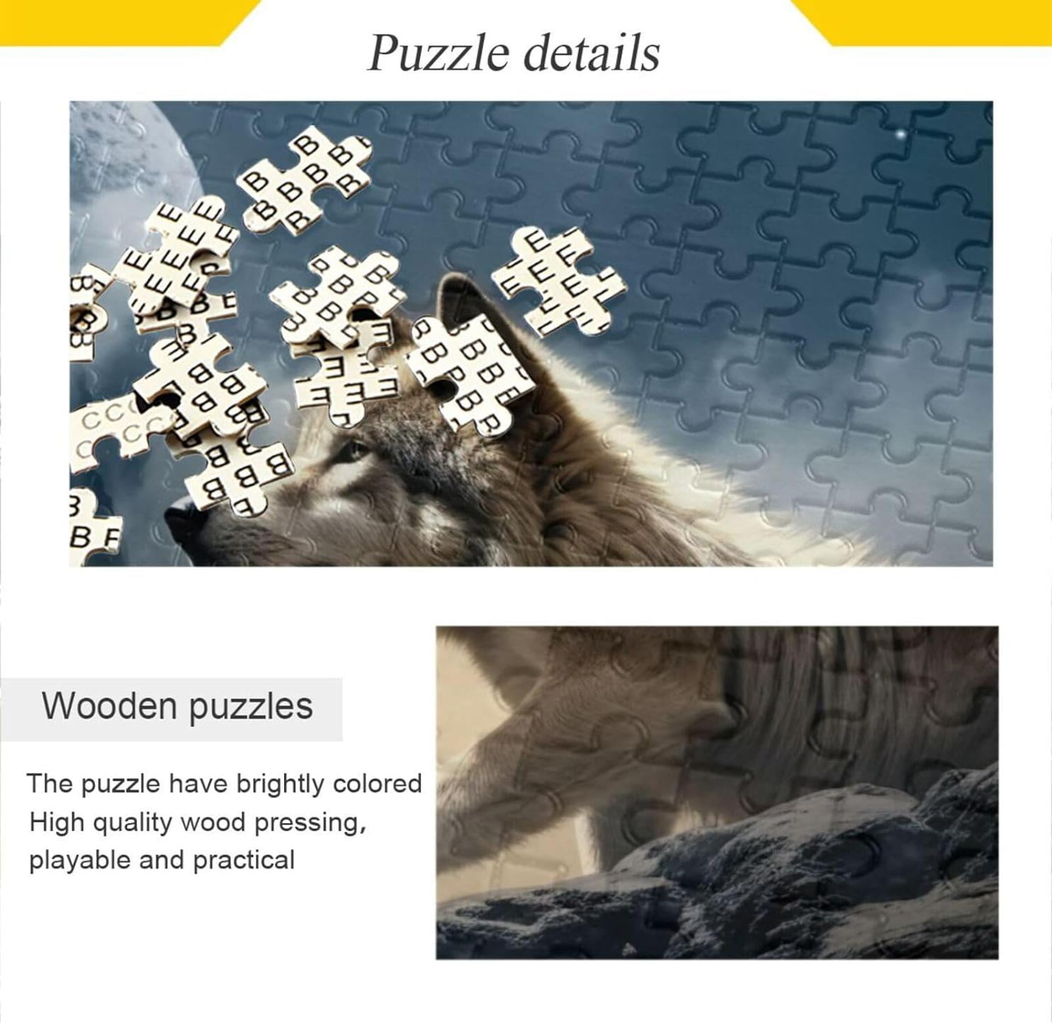 Wolf Wooden Jigsaw Puzzles, Intellectual Entertainment Educational ...