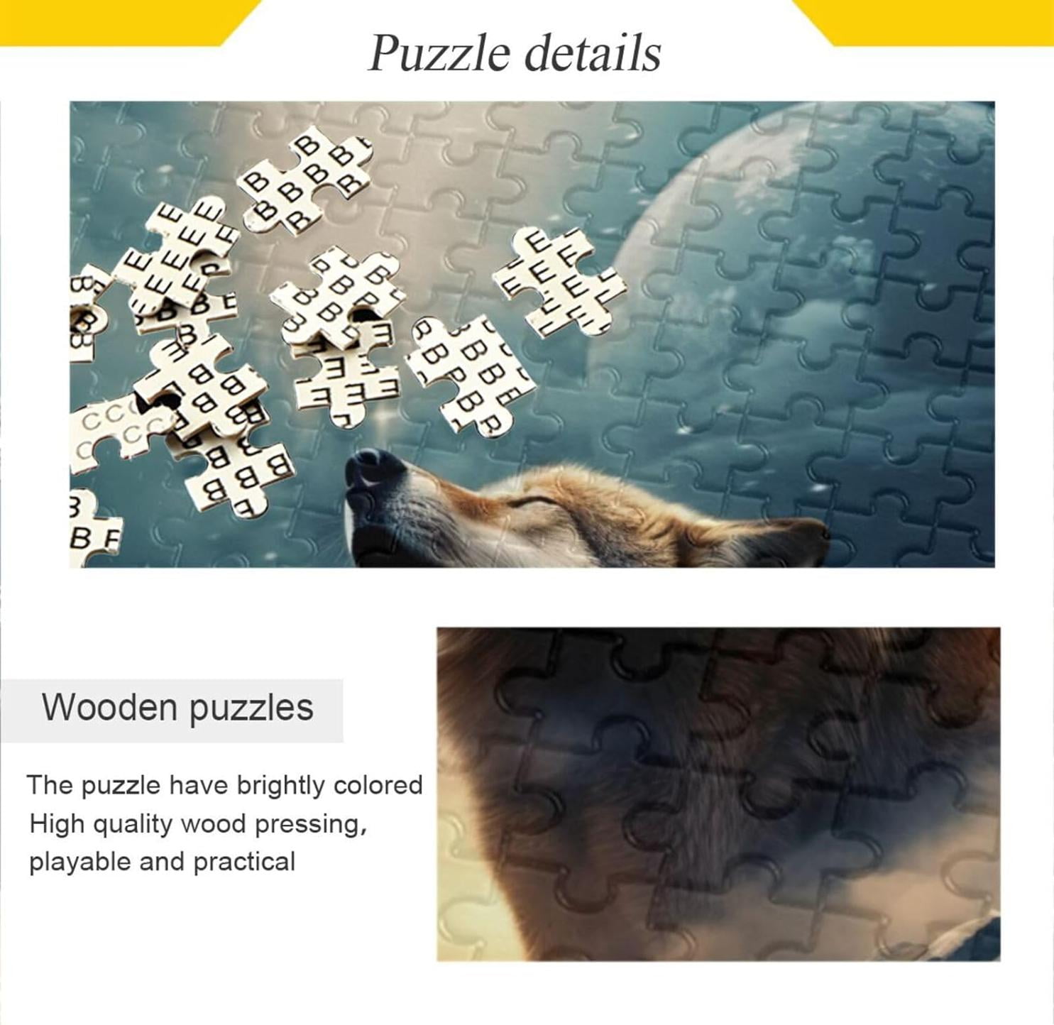 Wolf Wooden Jigsaw Puzzles, Intellectual Entertainment Educational ...