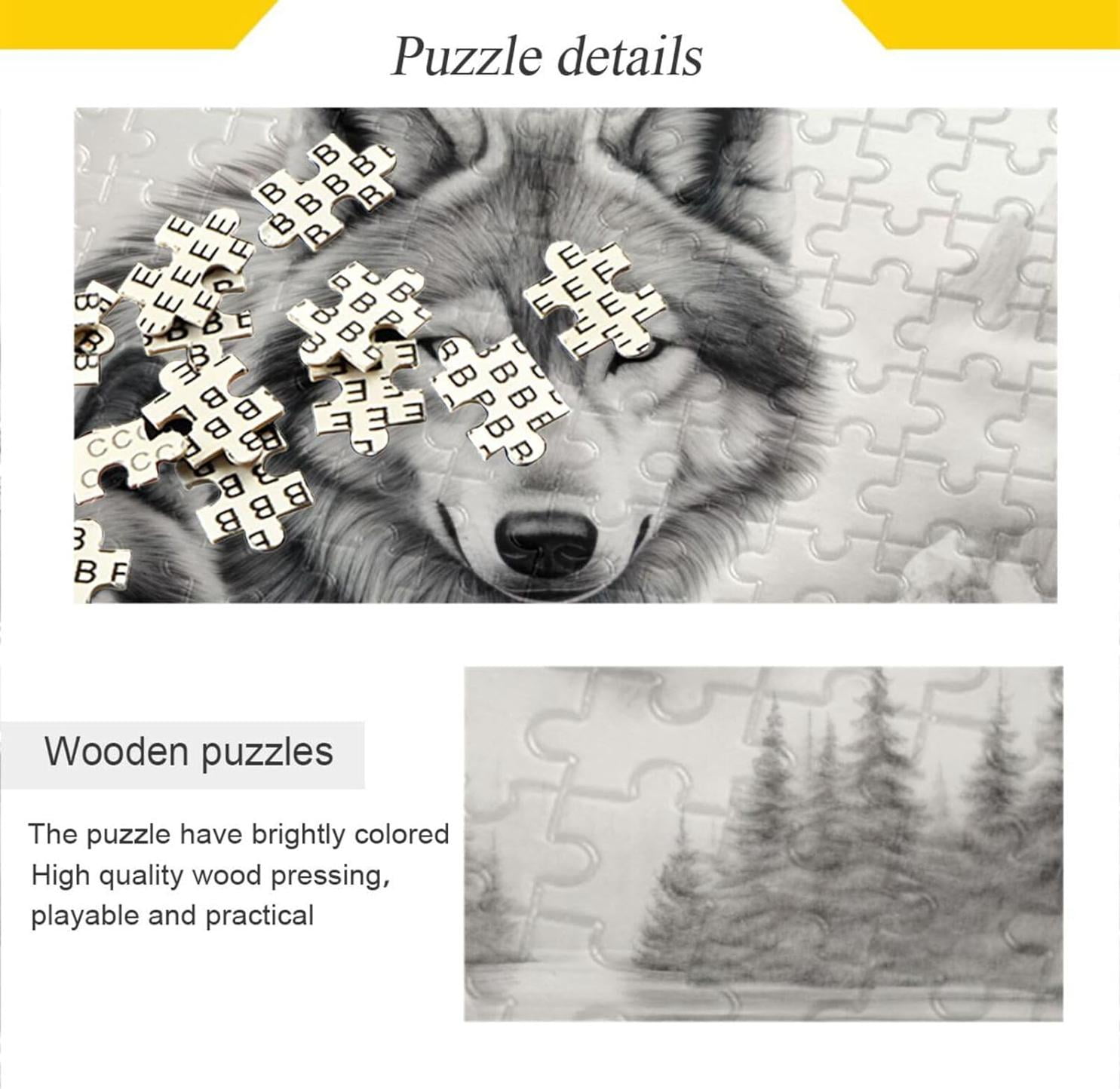 Wolf Wooden Jigsaw Puzzles, Intellectual Entertainment Educational ...