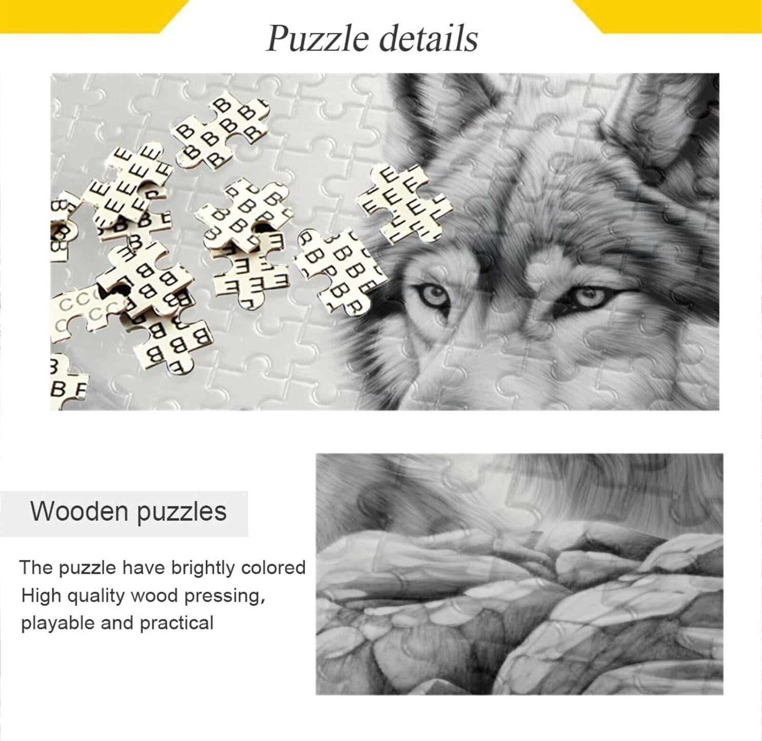 Wolf Wooden Jigsaw Puzzles, Intellectual Entertainment Educational ...