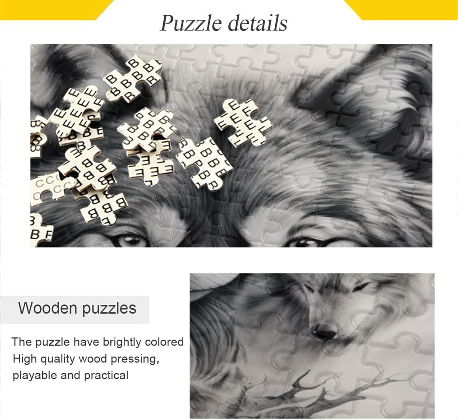 Wolf Wooden Jigsaw Puzzles, Intellectual Entertainment Educational ...