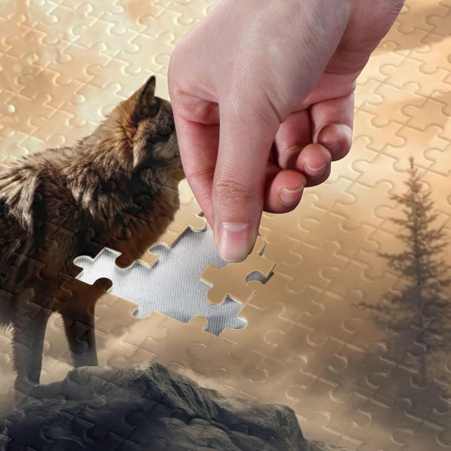 Wolf Wooden Jigsaw Puzzles, Intellectual Entertainment Educational ...