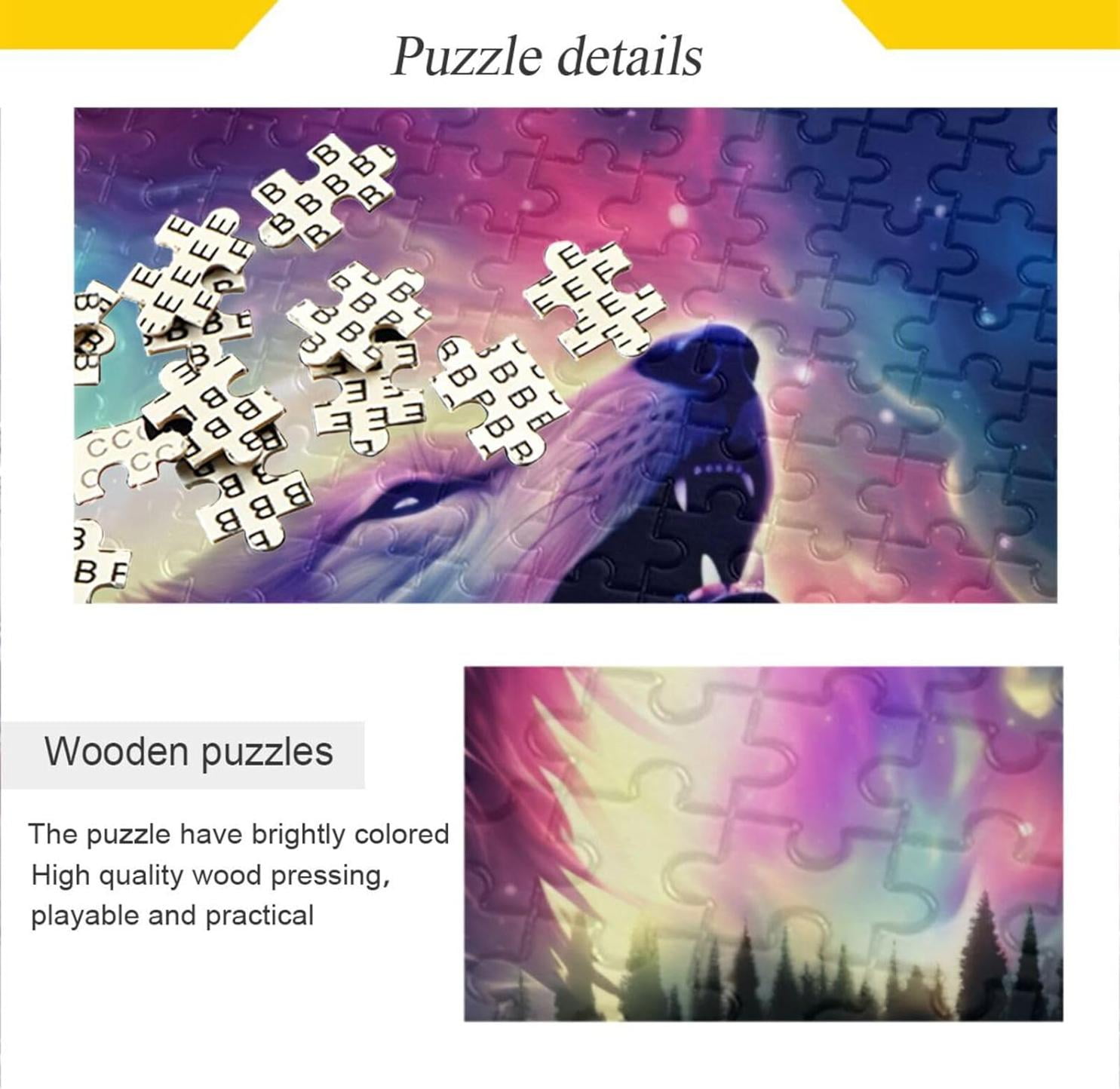 Wolf Wooden Jigsaw Puzzles, Intellectual Entertainment Educational ...