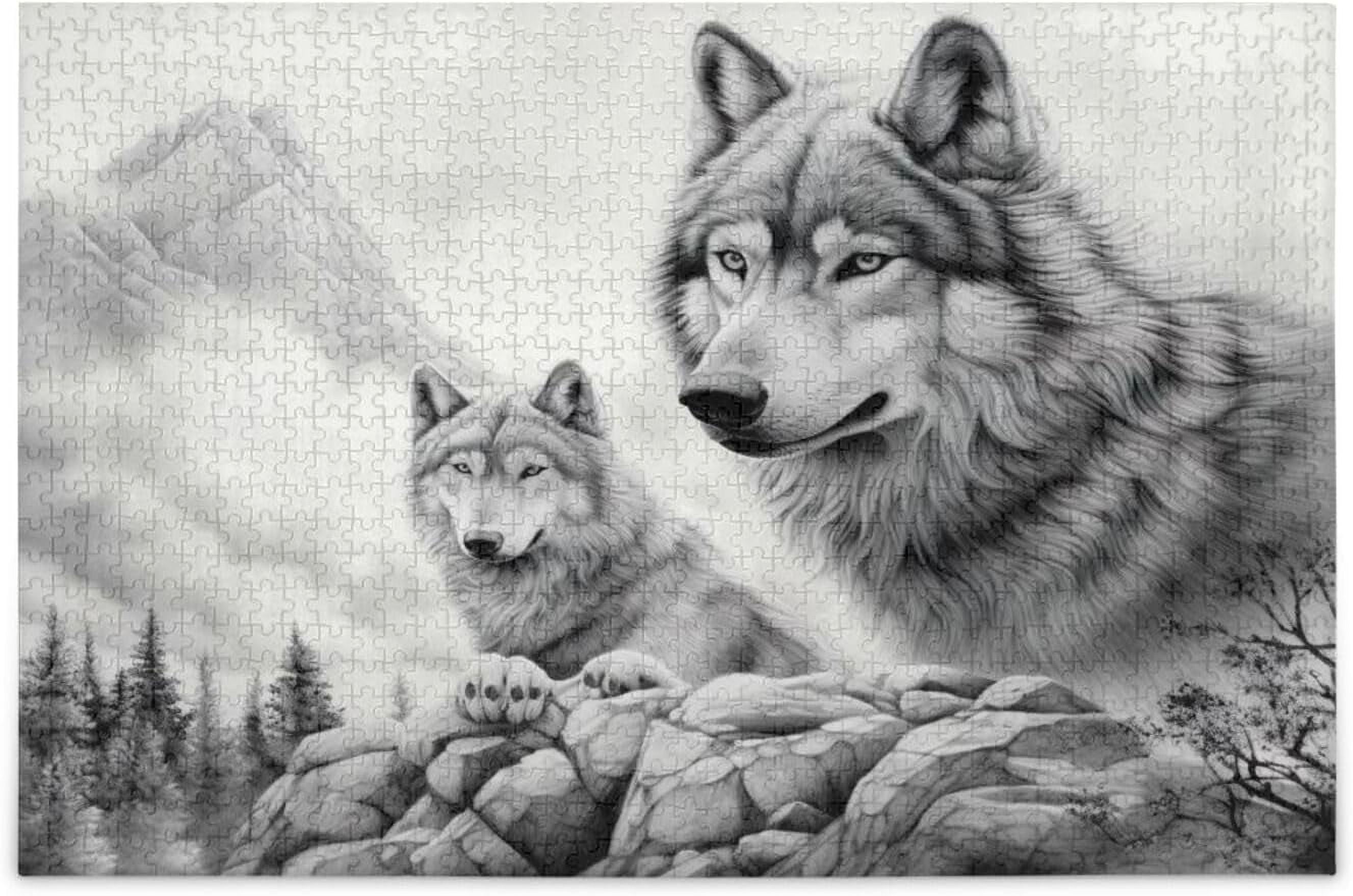 Wolf Wooden Jigsaw Puzzles, Intellectual Entertainment Educational ...