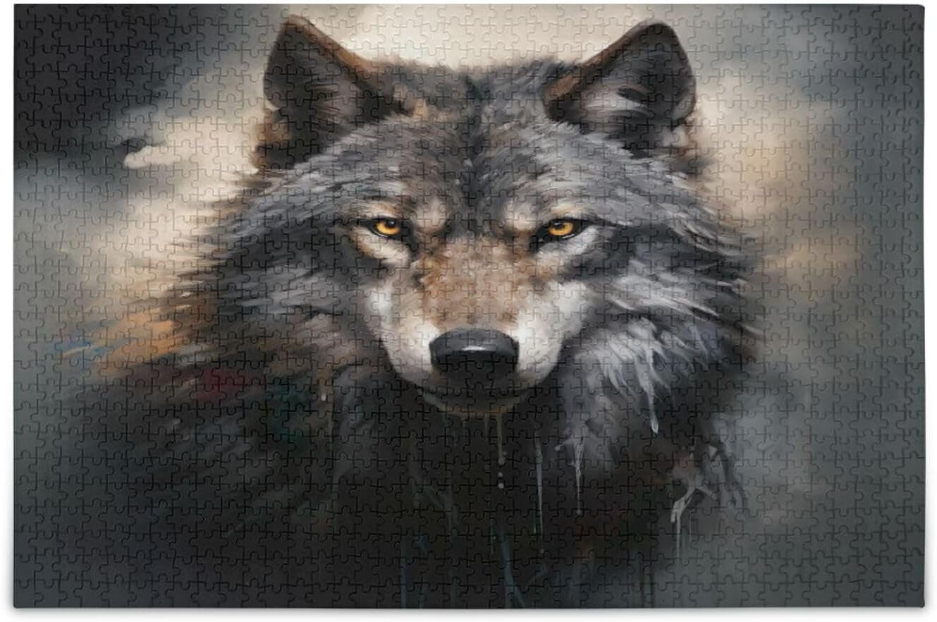 Wolf Wooden Jigsaw Puzzles, Intellectual Entertainment Educational ...