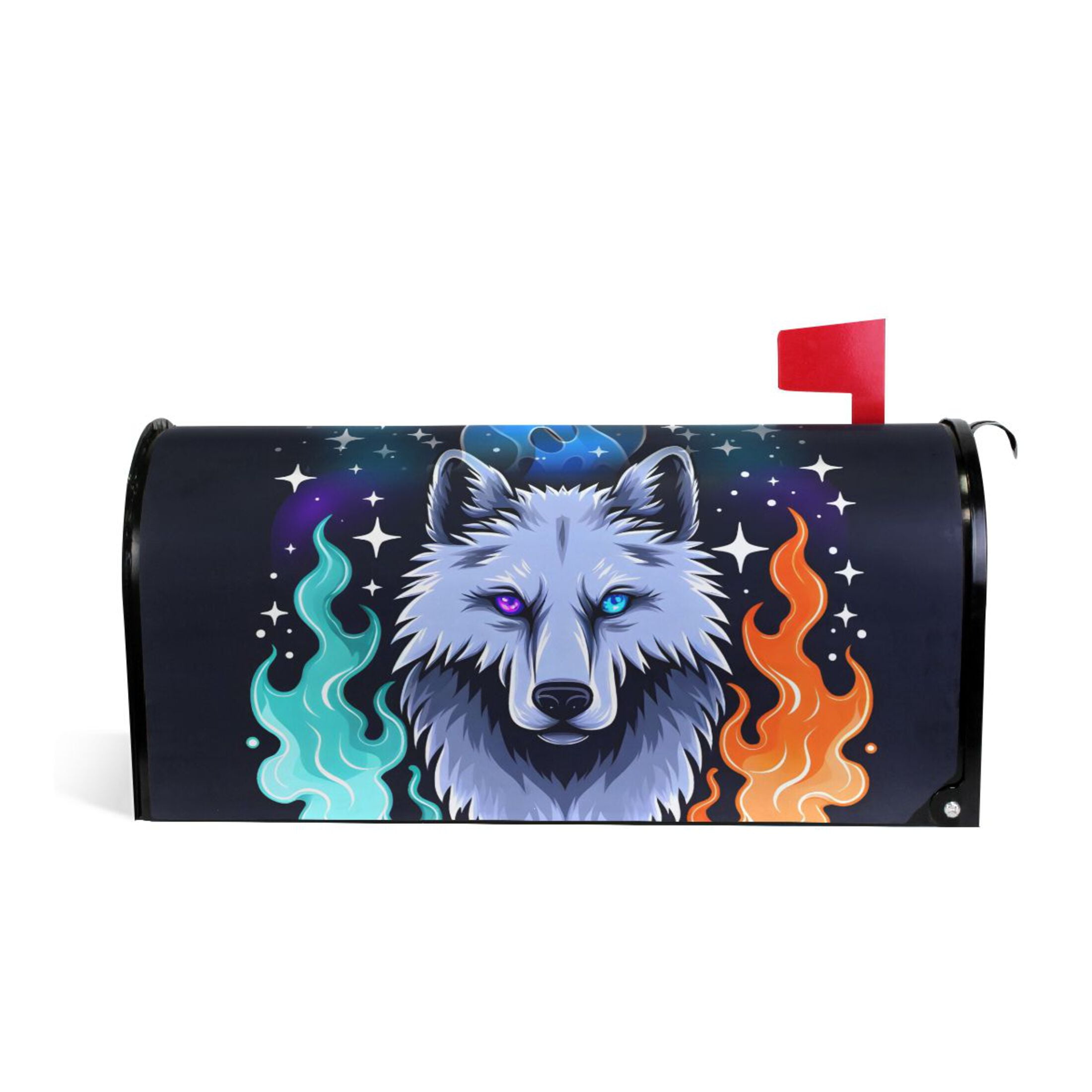 Wolf and Ghost Magnetic Mailbox Covers 21" X 18" Post Letter Box Wraps ...