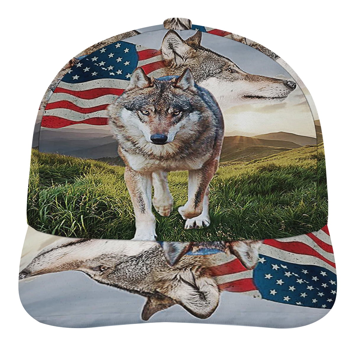 Wolf baseball cap hat - Walmart.com