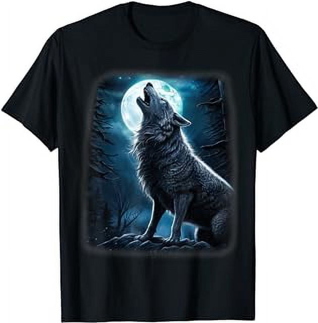 Wolf howling at the Moon Fantasy Art Wildlife T-Shirt - Walmart.com