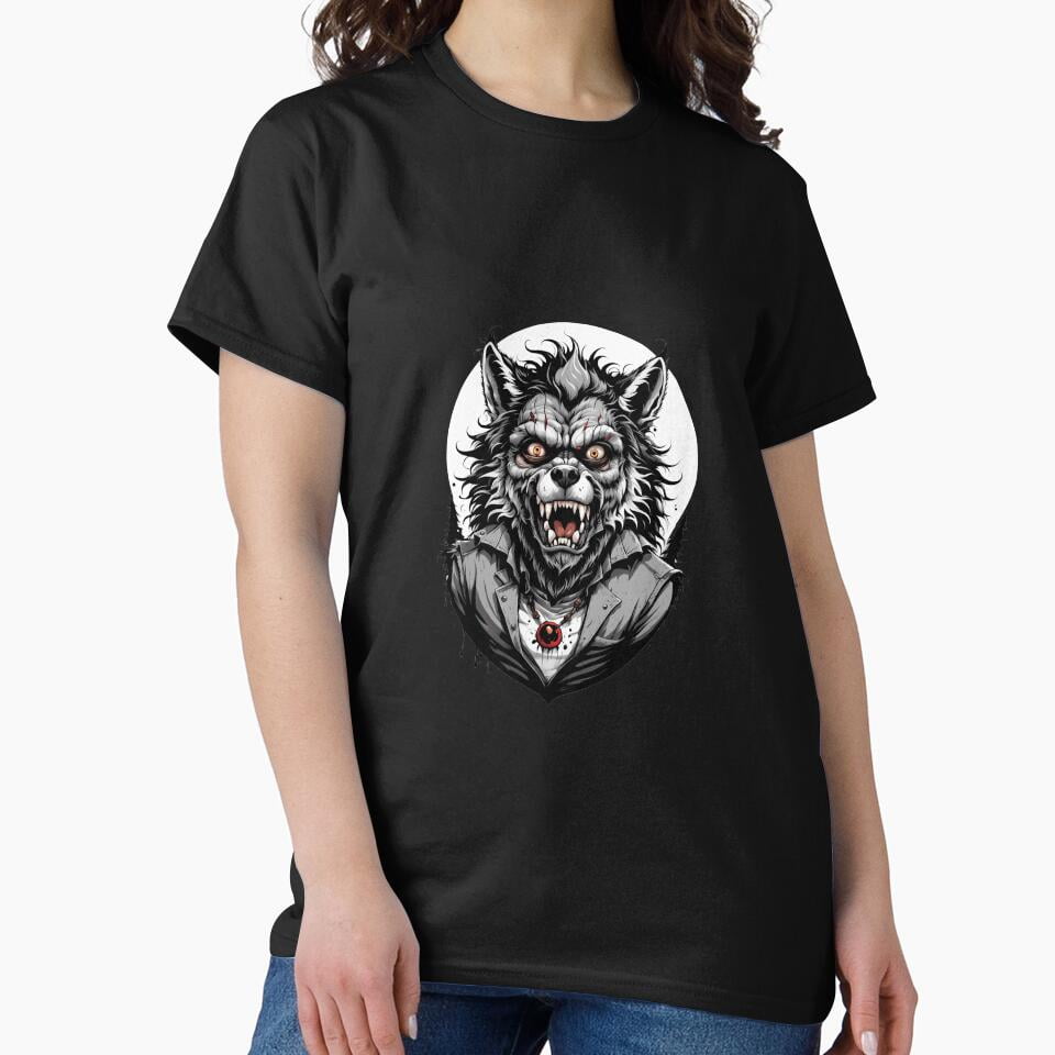Wolf in Costume Retro Anthropomorphic Lycan Outfit Night Art Unisex T ...
