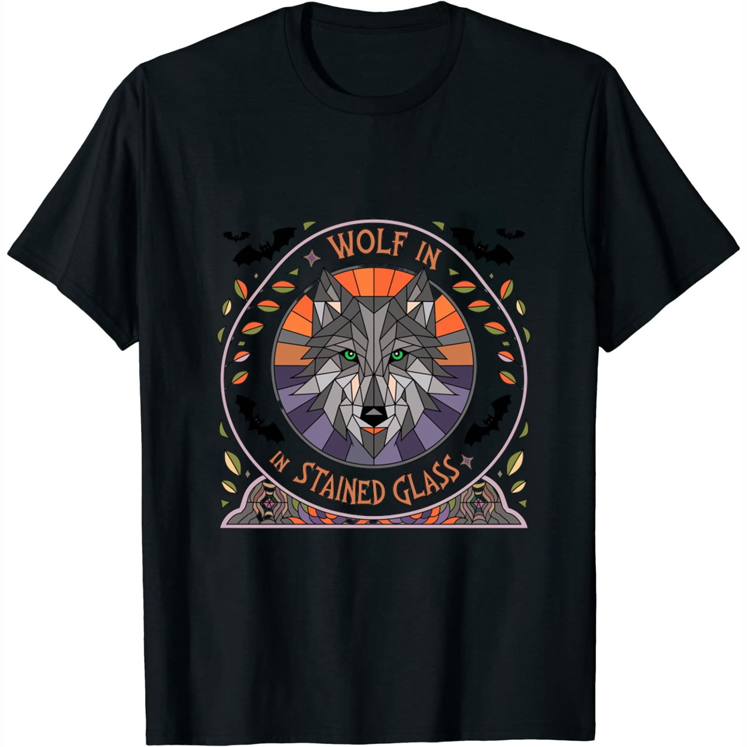 Wolf in Stained Glass Wolf Enthusiast Gifts Funny Skeleton Rock Hand ...