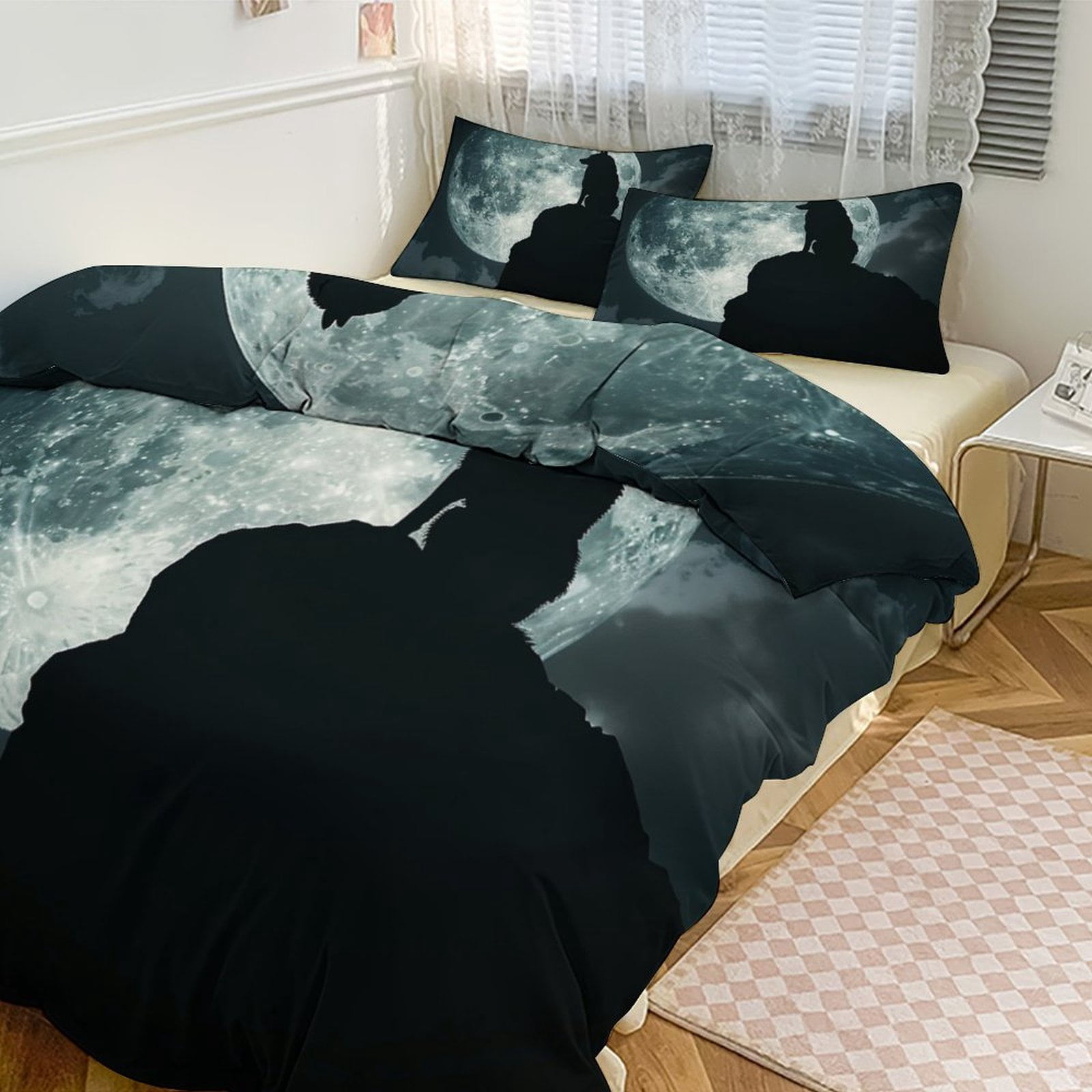 Wolf in The Dark Wind 3 Pcs Soft Bedding Set, Includes 1 Duvet Cover ...