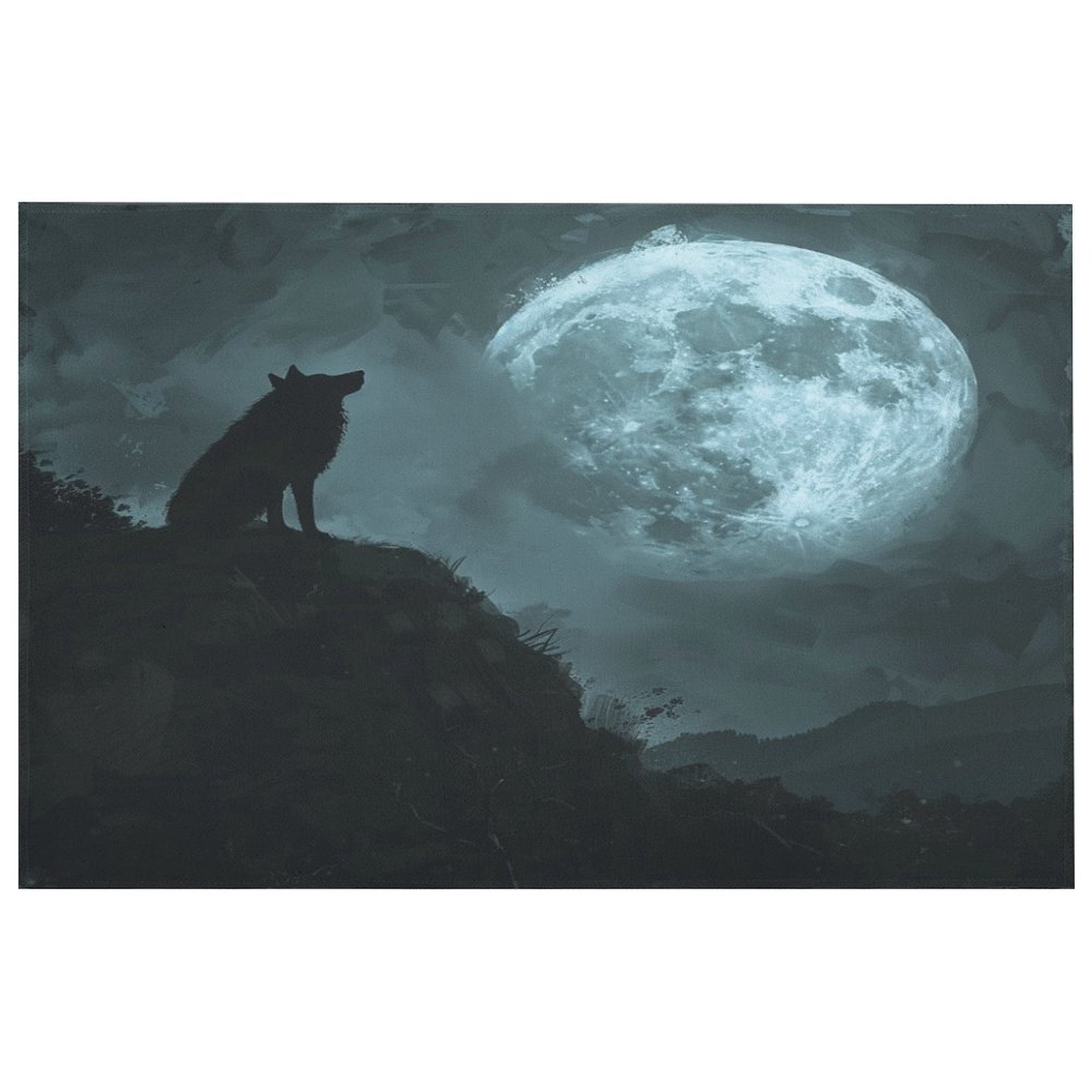 Wolf in The Dark Wind Adult Home Decor Bedroom Living Room Crystal ...