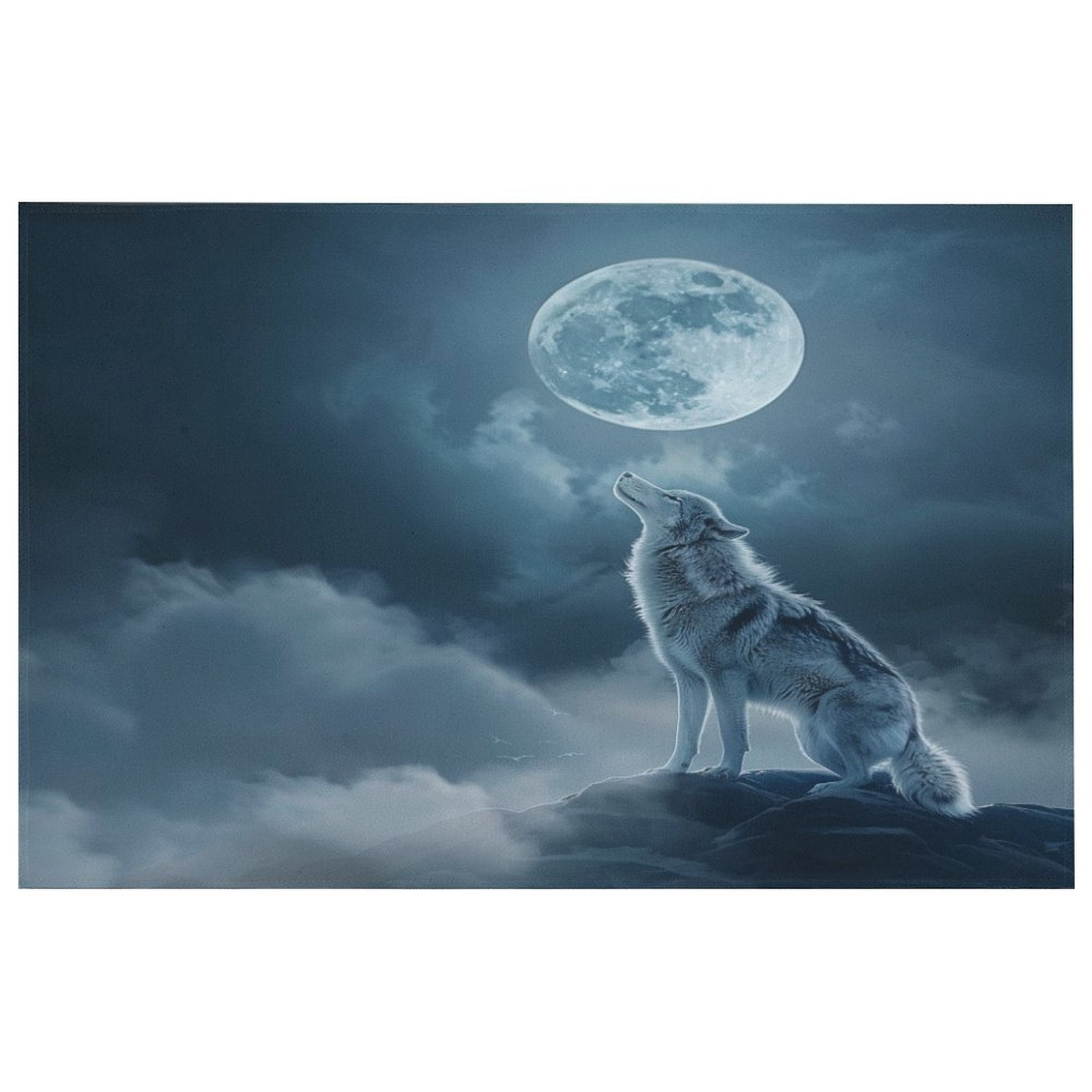 Wolf in The Dark Wind Adult Home Decor Bedroom Living Room Crystal ...