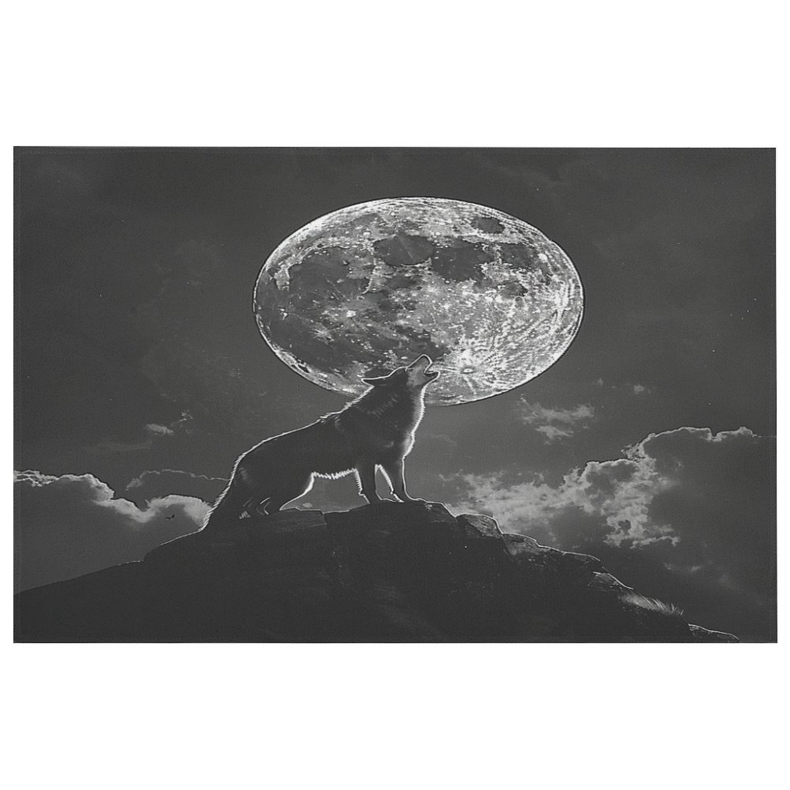 Wolf in The Dark Wind Adult Home Decor Bedroom Living Room Crystal ...