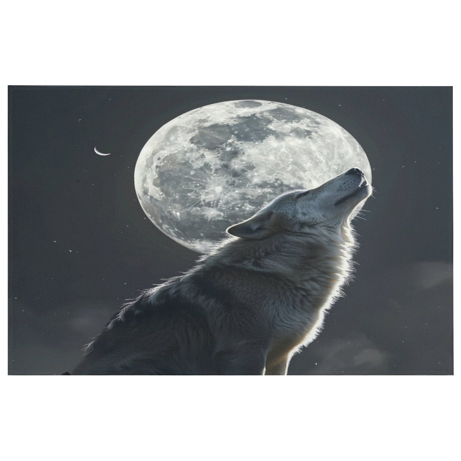 Wolf in The Dark Wind Adult Home Decor Bedroom Living Room Crystal ...