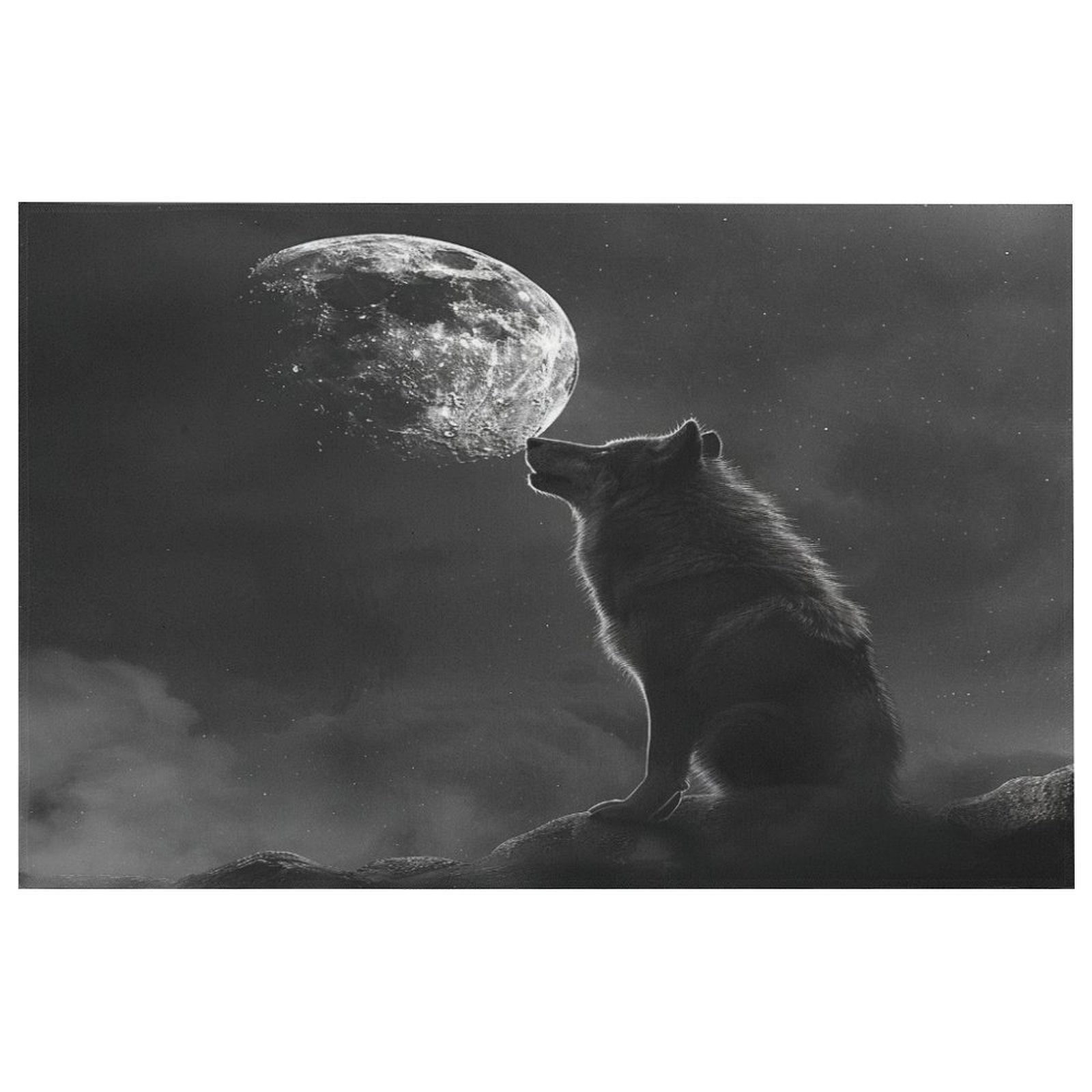 Wolf in The Dark Wind Adult Home Decor Bedroom Living Room Crystal ...
