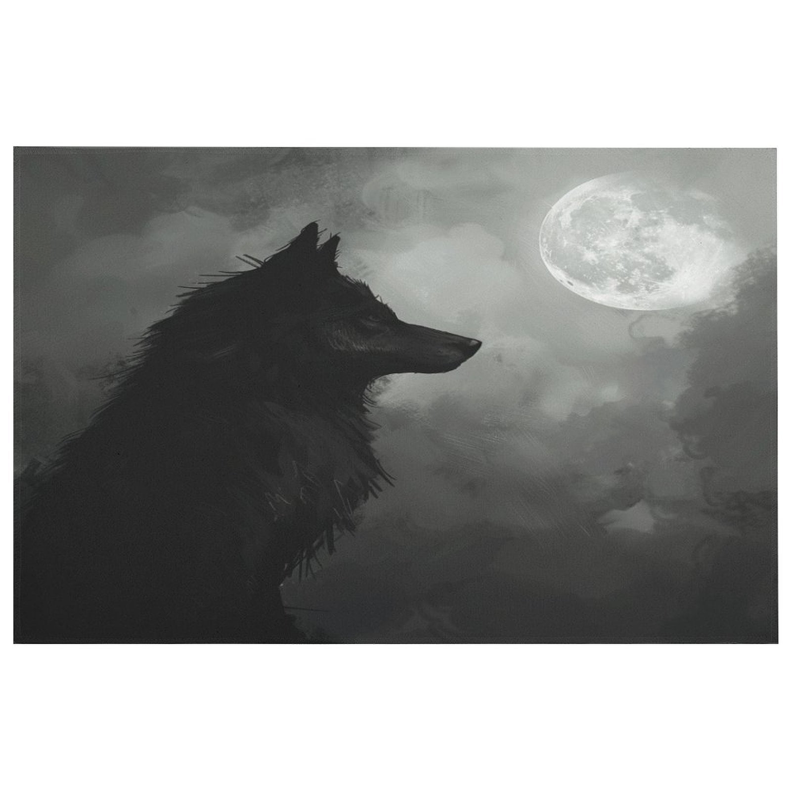 Wolf in The Dark Wind Adult Home Decor Bedroom Living Room Crystal ...