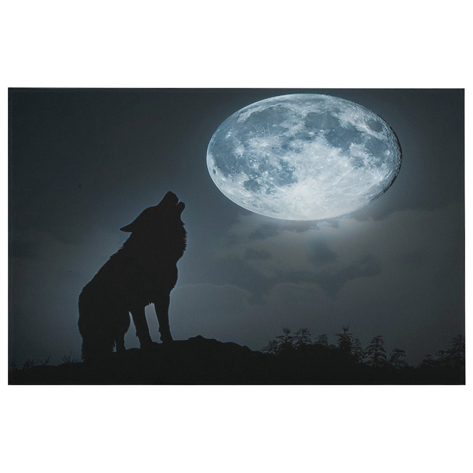 Wolf in The Dark Wind Adult Home Decor Bedroom Living Room Crystal ...