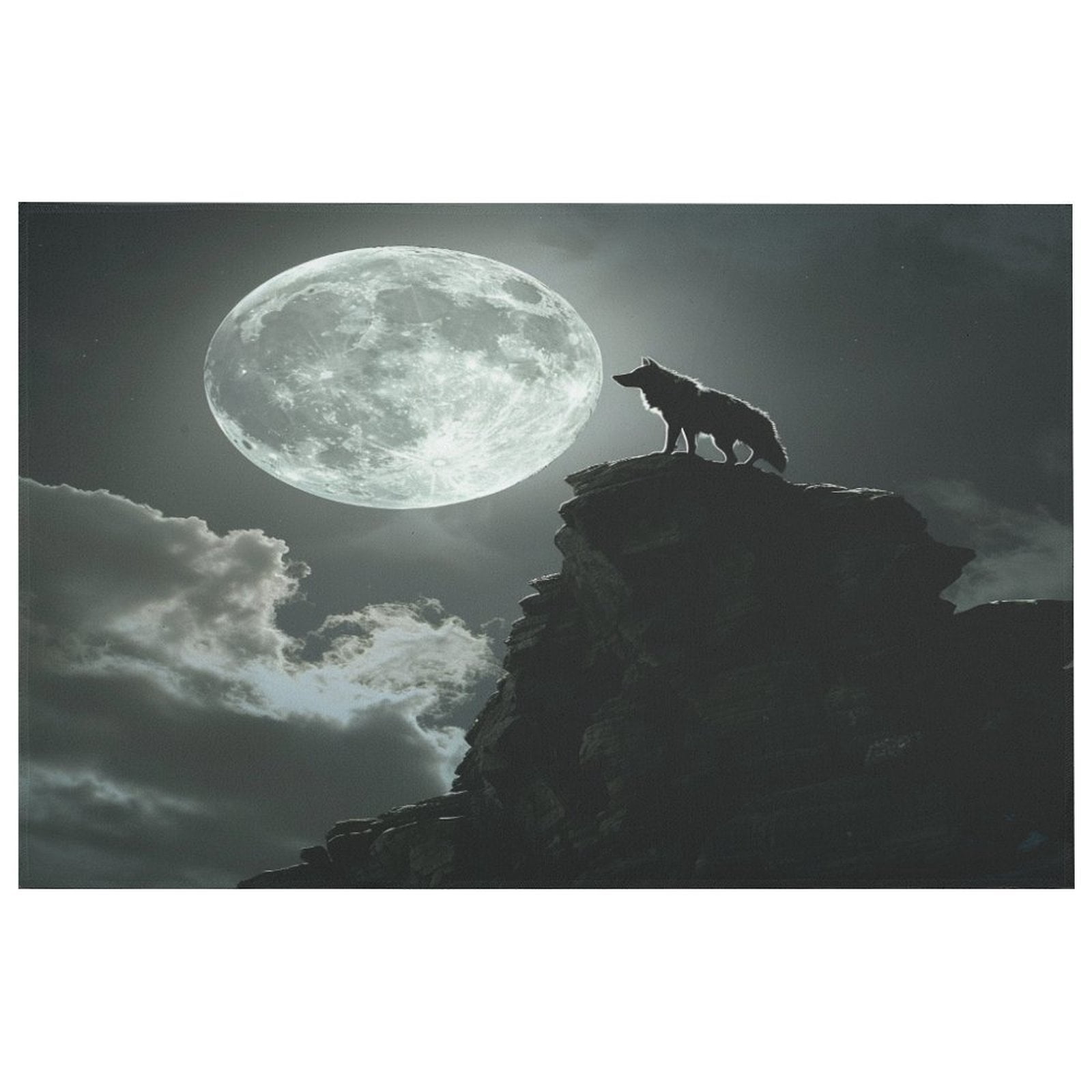 Wolf in The Dark Wind Adult Home Decor Bedroom Living Room Crystal ...