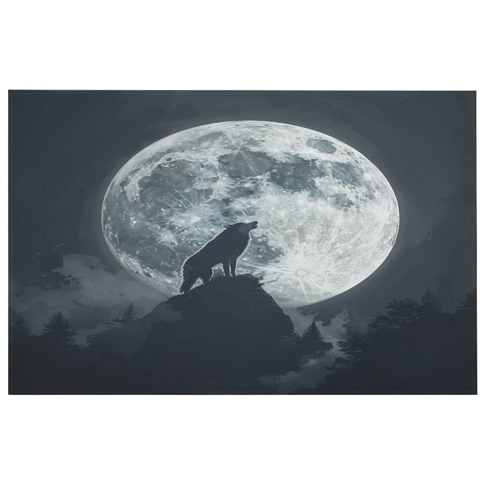 Wolf in The Dark Wind Adult Home Decor Bedroom Living Room Crystal ...