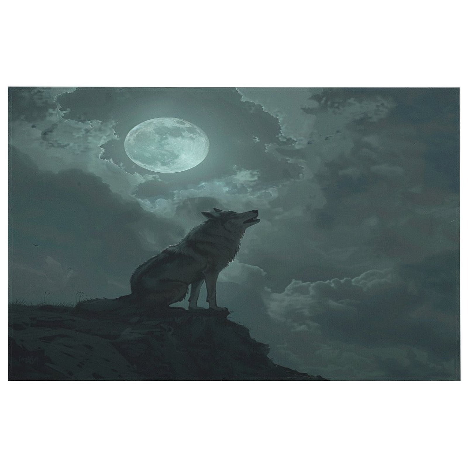 Wolf in The Dark Wind Adult Home Decor Bedroom Living Room Crystal ...