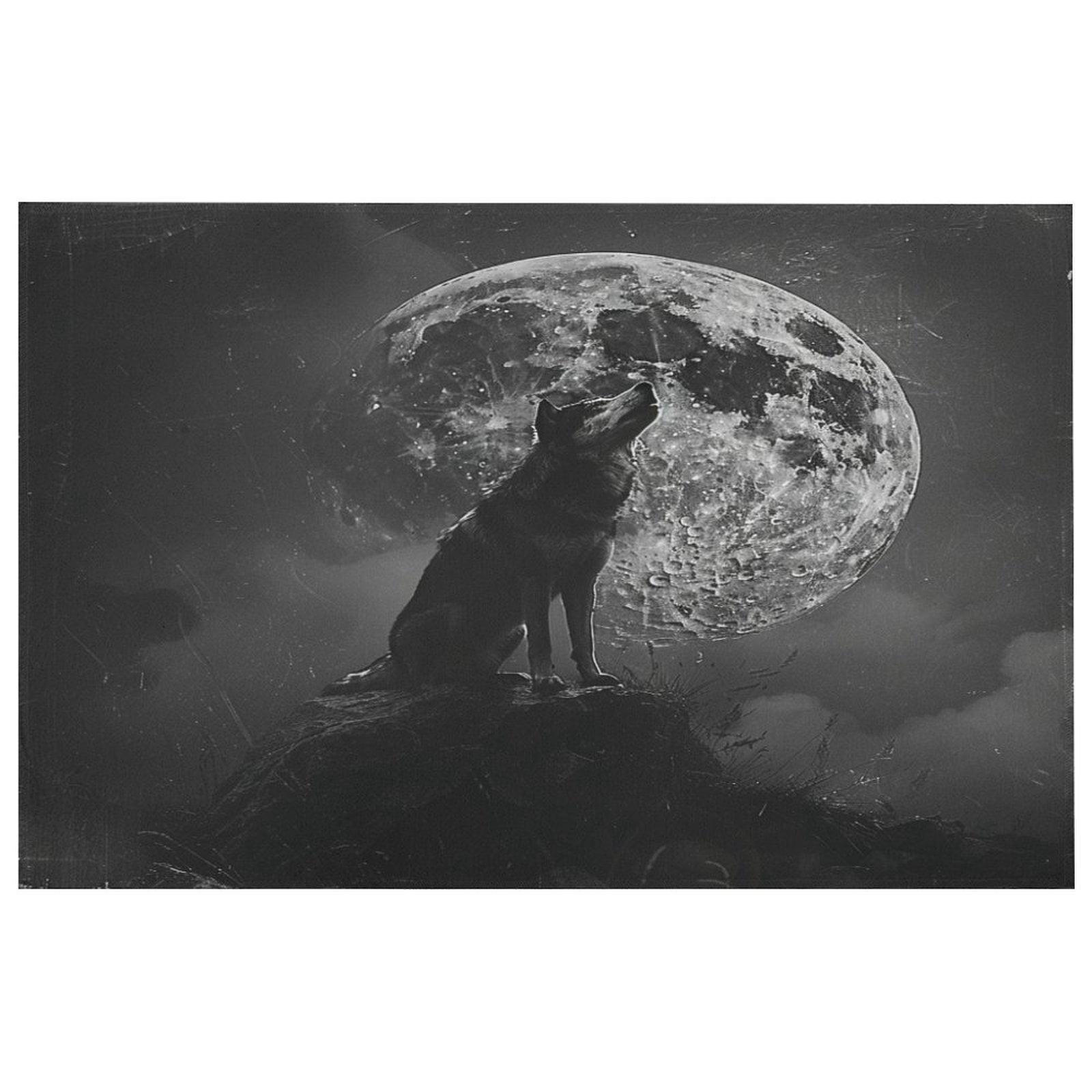 Wolf in The Dark Wind Adult Home Decor Bedroom Living Room Crystal ...