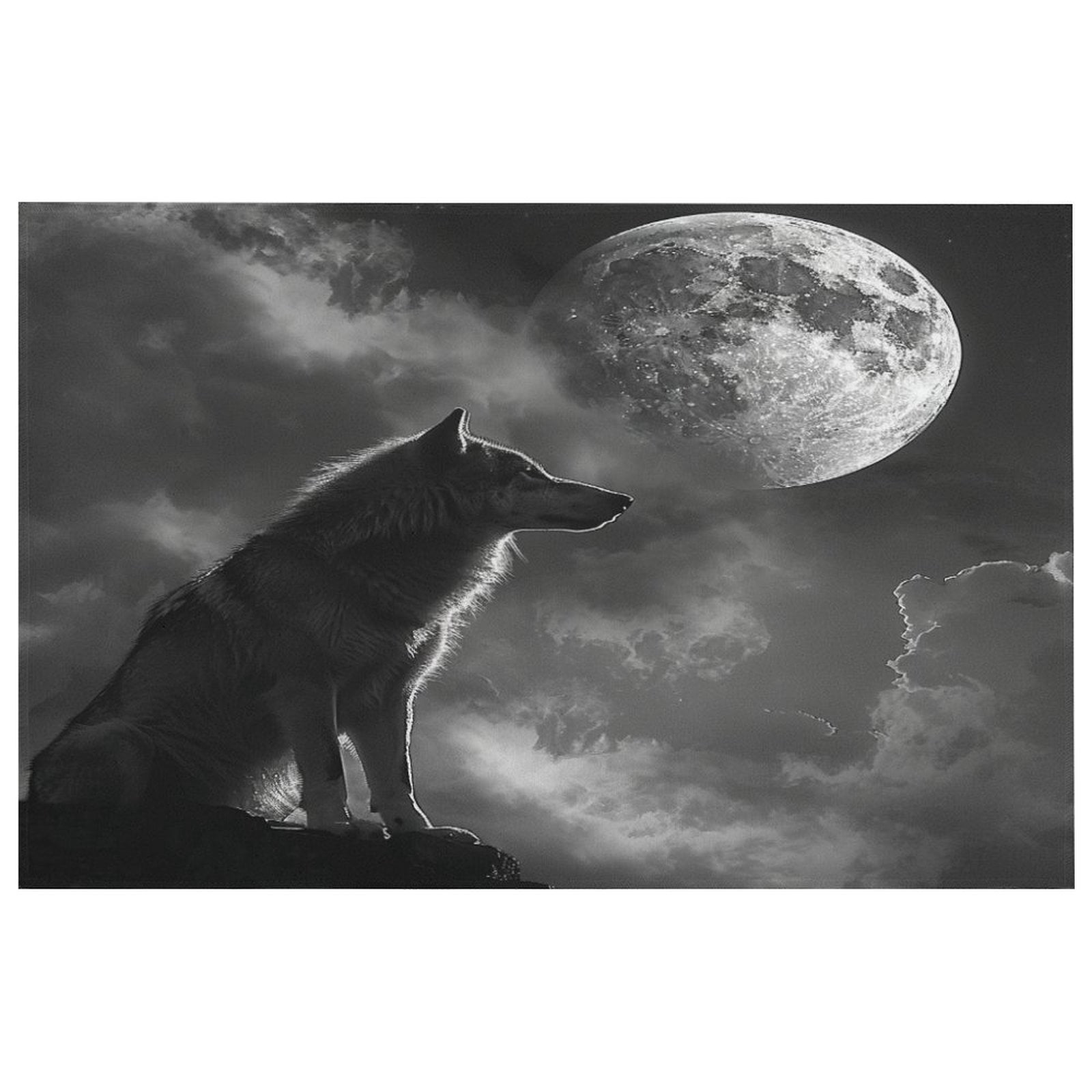 Wolf in The Dark Wind Adult Home Decor Bedroom Living Room Crystal ...