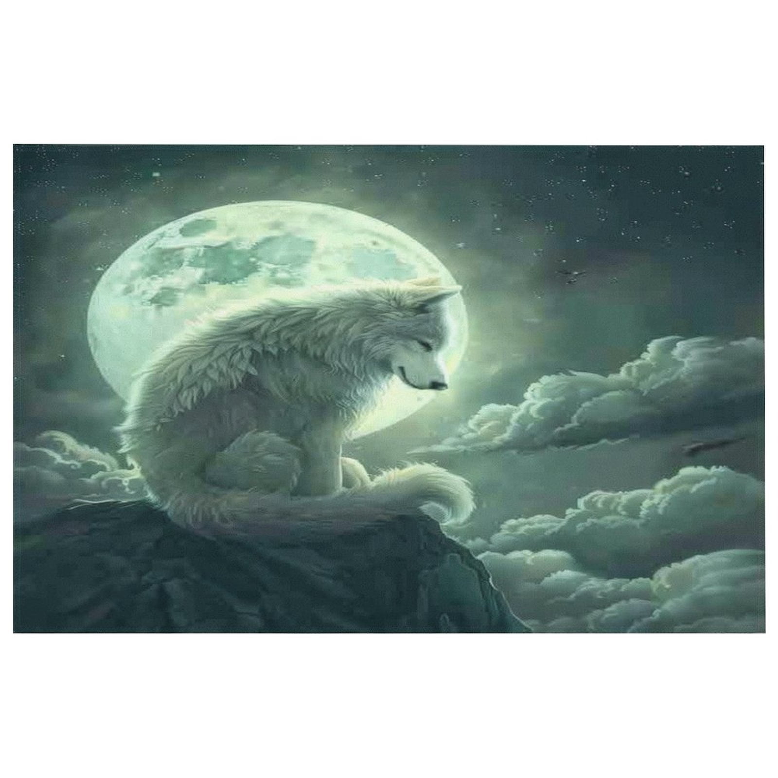 Wolf in The Dark Wind Adult Home Decor Bedroom Living Room Crystal ...