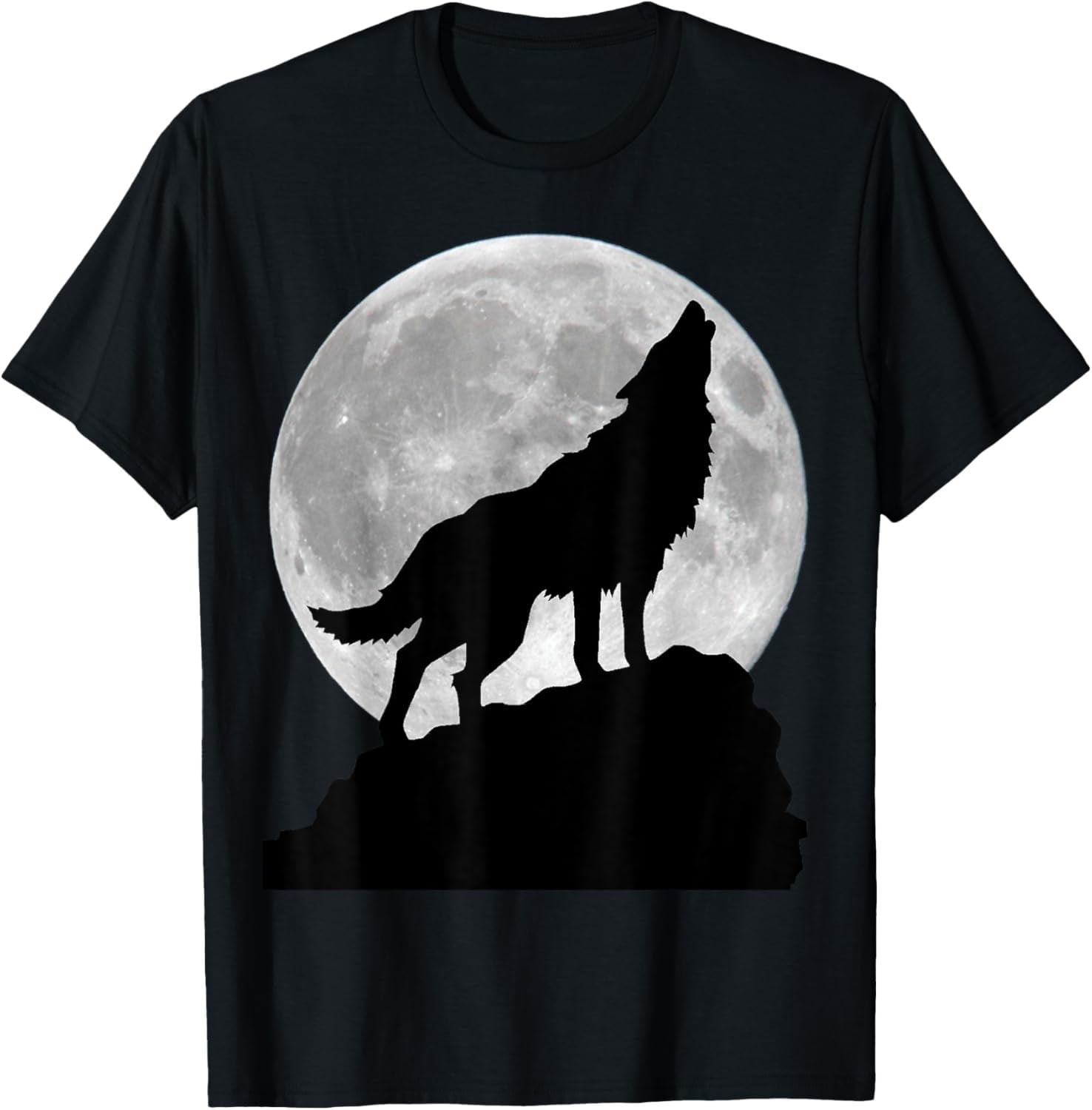 Wolf in moon light - Cool full dog pup howling T-Shirt for Men Women ...