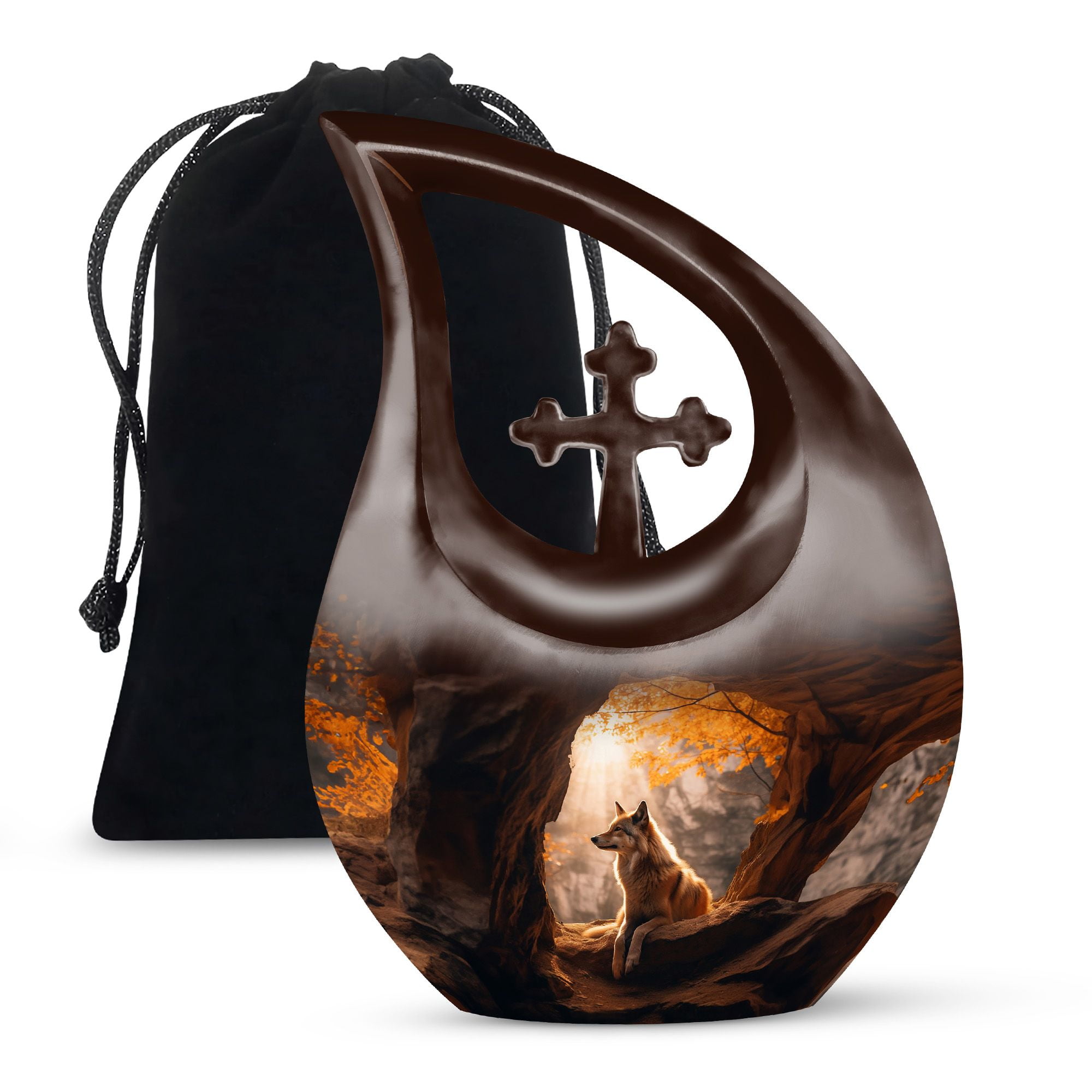 Wolf-natural-environment urn - urns for adult male & female - adult ...