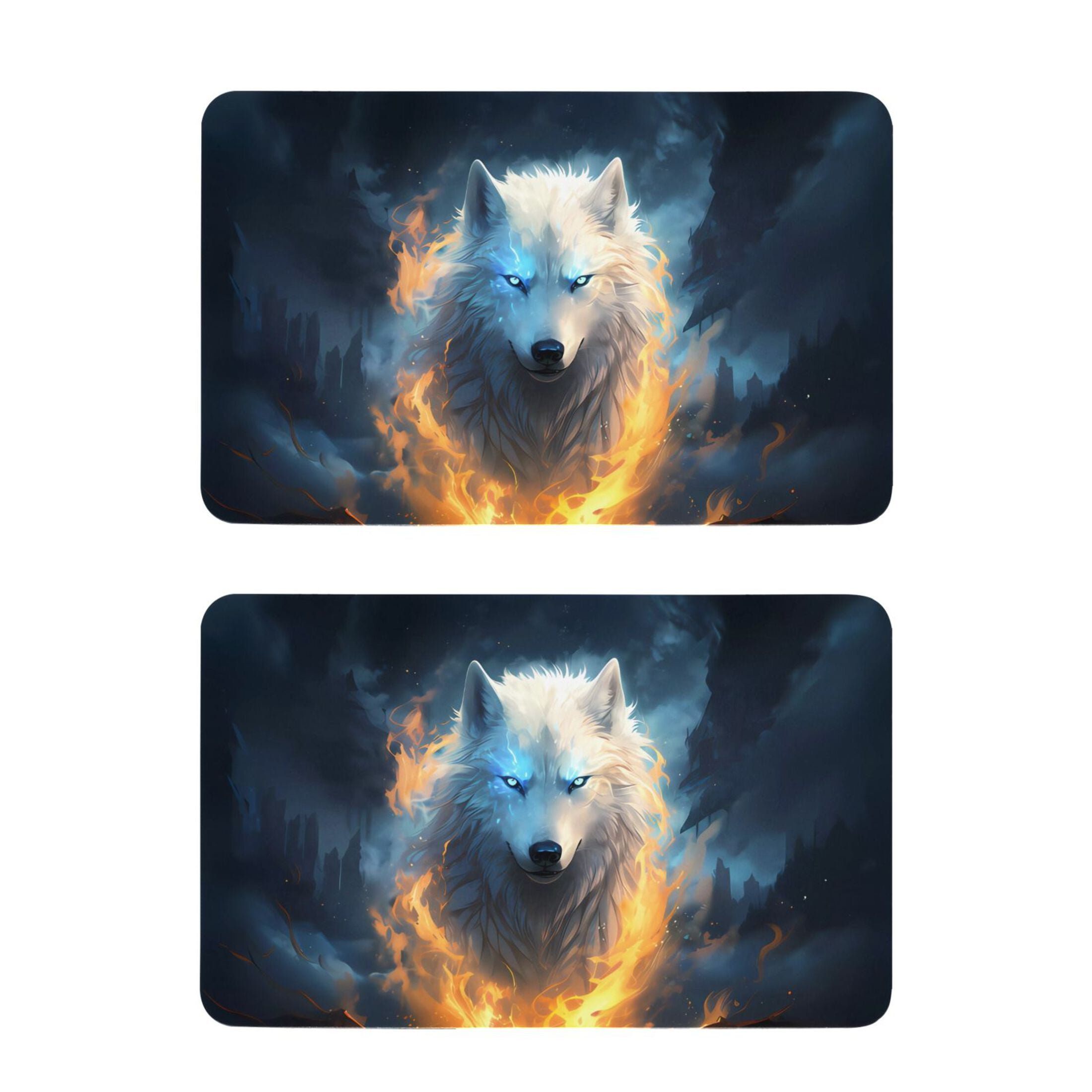 Wolf on Fire Fridge Magnetic Sticker Refrigerator Magnets Kitchen ...