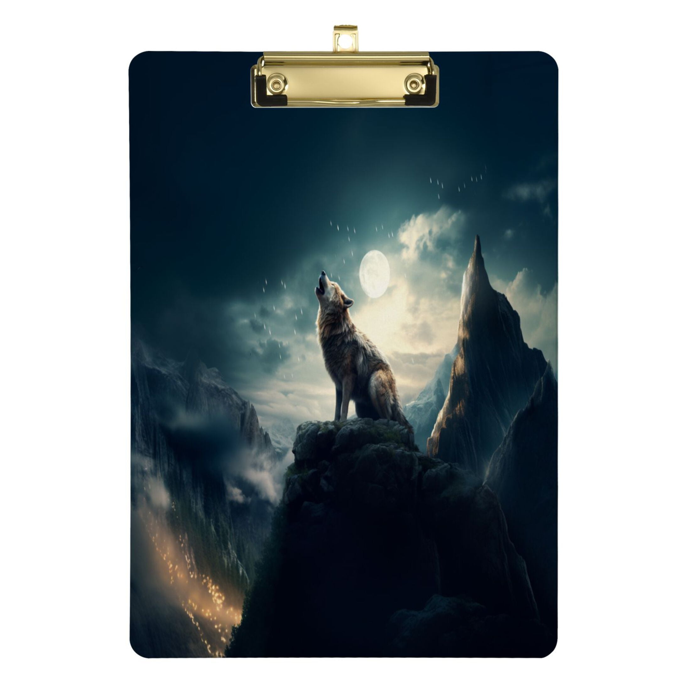 Wolf on Mountain Howl Acrylic Clipboards A4 Standard Letter Size ...