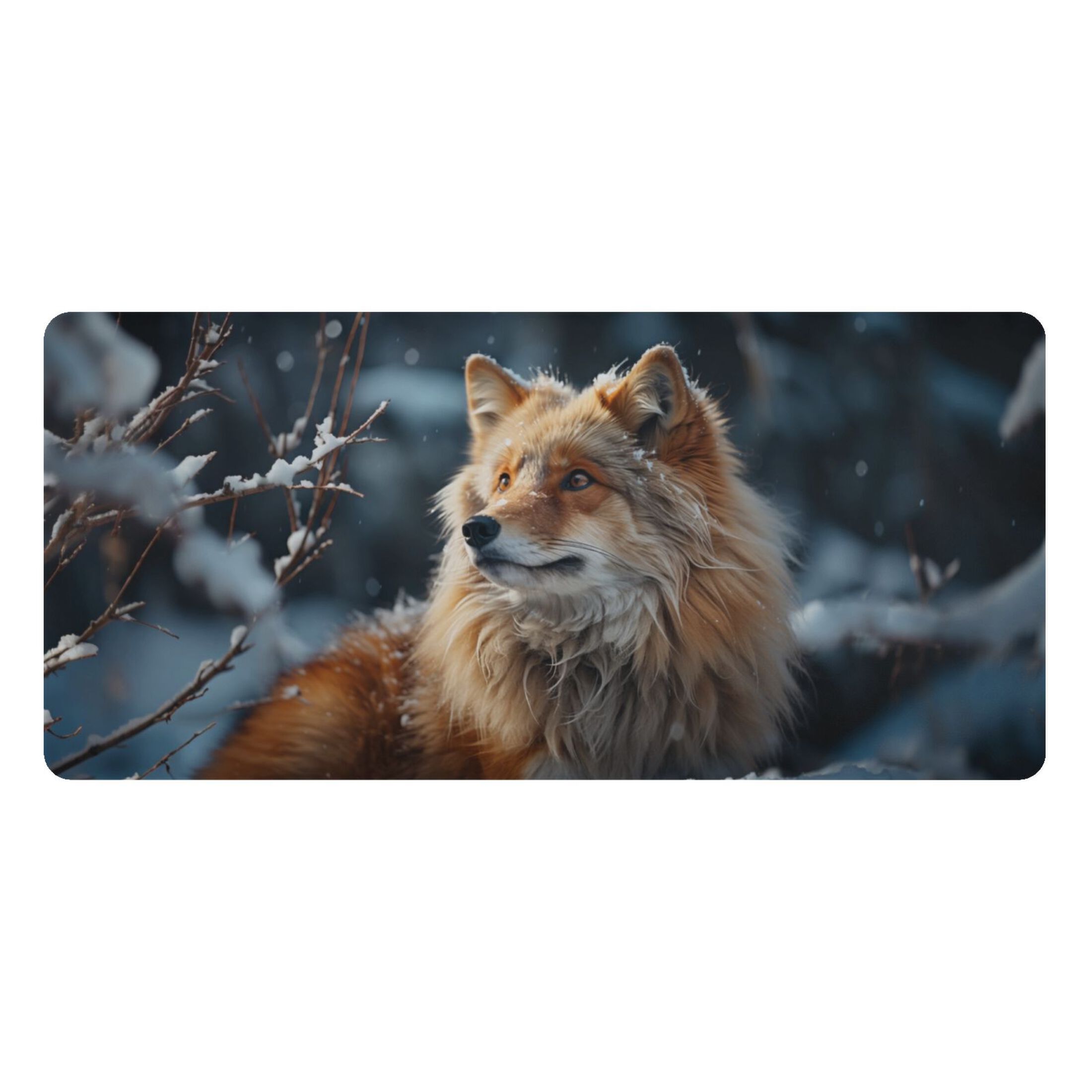Wolf on Winter Snow Desk Mats Large Mouse Pad Long Keyboard Computer ...