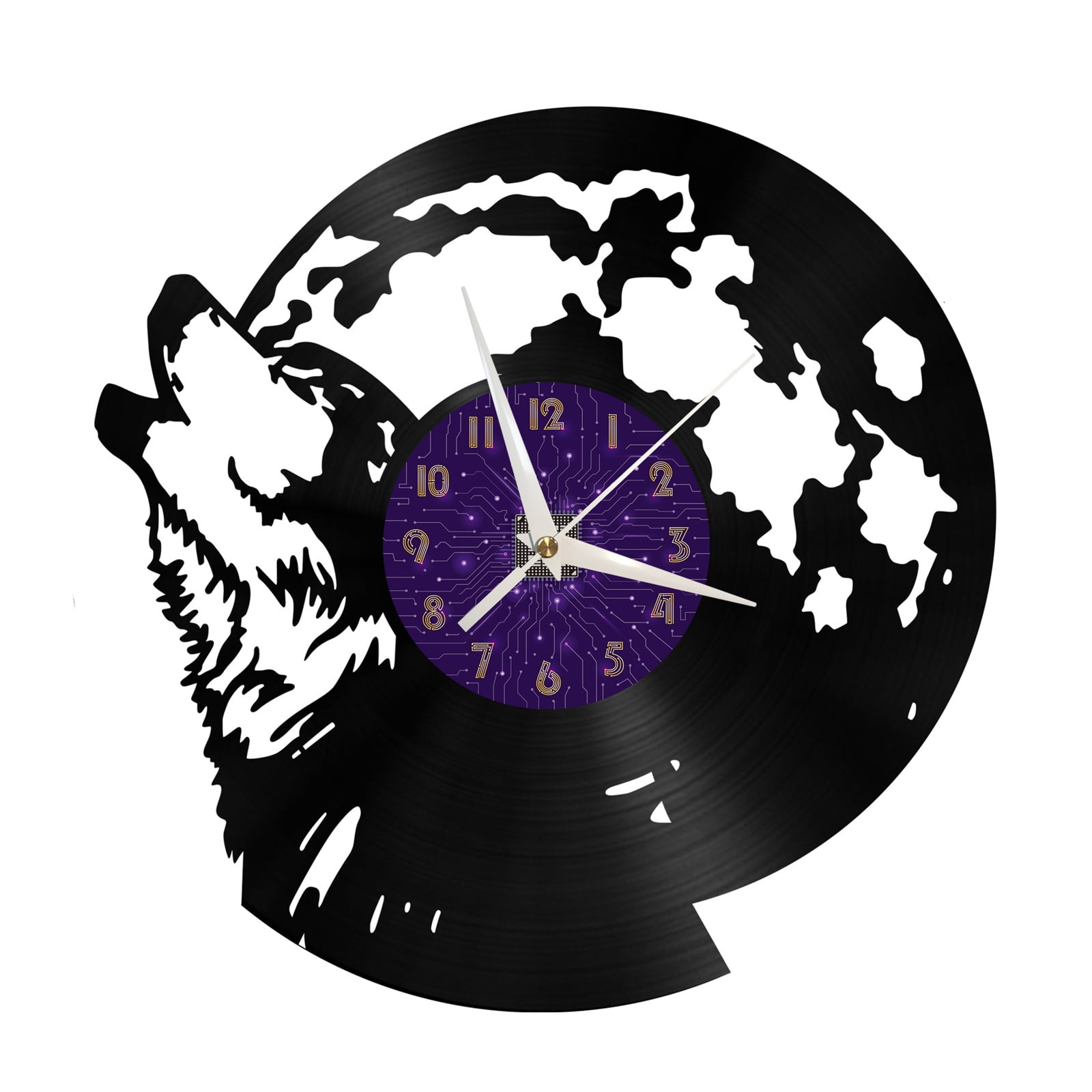 Wolf roar Vinyl Record Wall Clock for Kitchen Wall Decor Wall Art Gift ...
