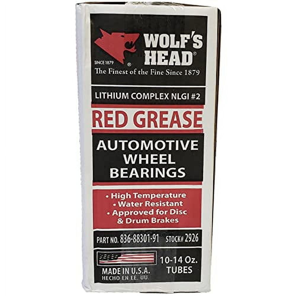 Wolf's Head Red Grease NLGI #2 (836-88301-91) 14 Oz Tube, Pack of 10 ...