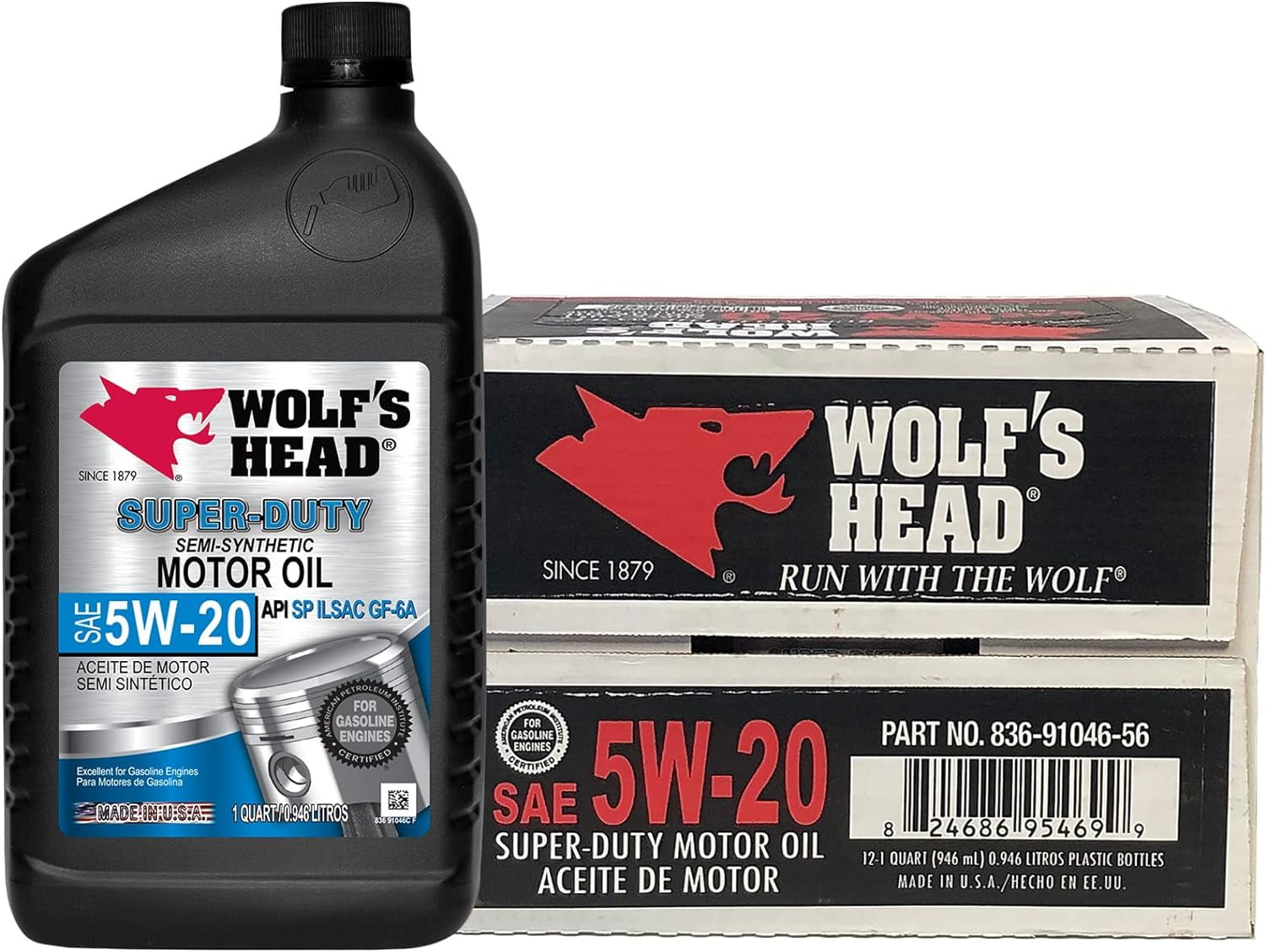 Wolf's Head Super Duty 5W-20 Semi Synthetic Motor Oil (836-91046-56) 1 ...