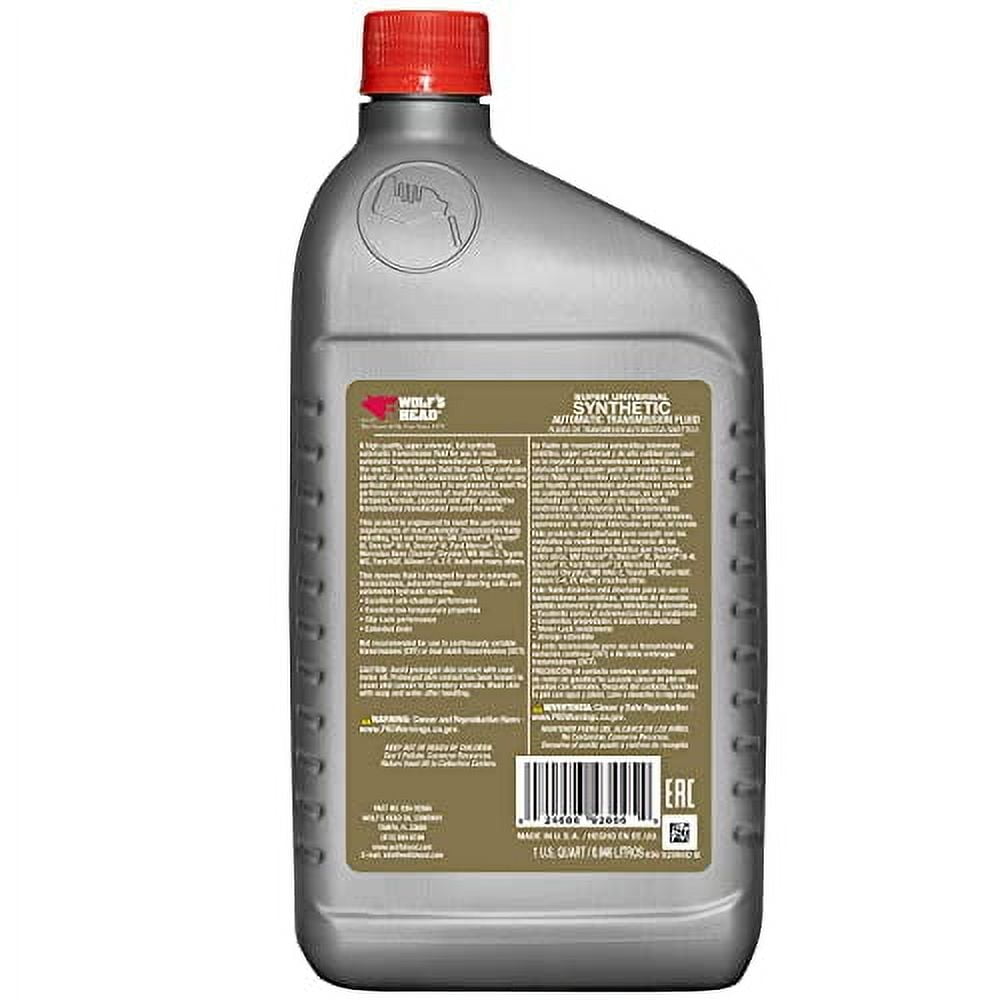 Wolf's Head Super Universal Synthetic Automatic Transmission Fluid (836-92866-56) 1 Quart Bottle ...