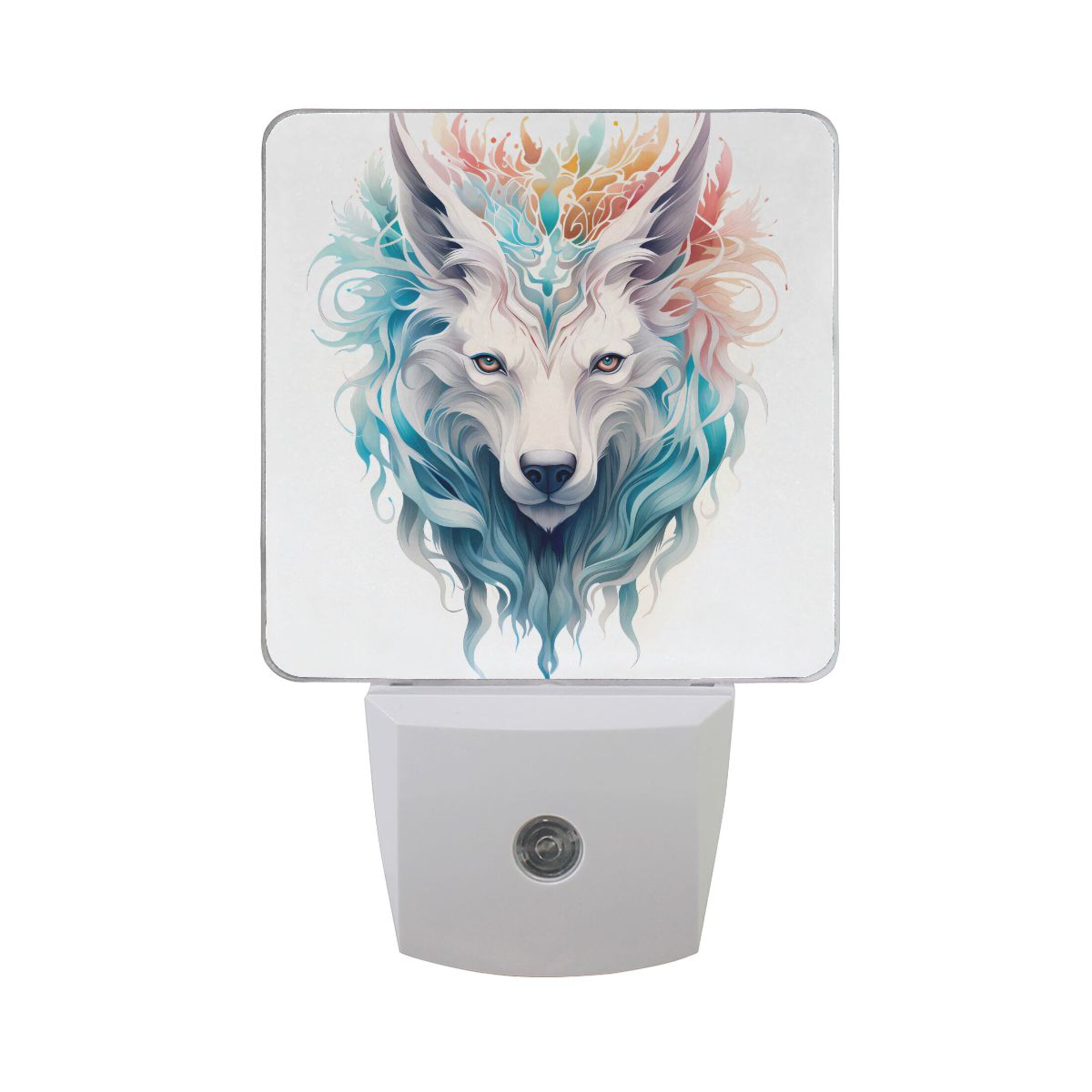 Wolf with Blue Night Light LED Dusk to Dawn Auto Sensor Night Lamp Plug ...